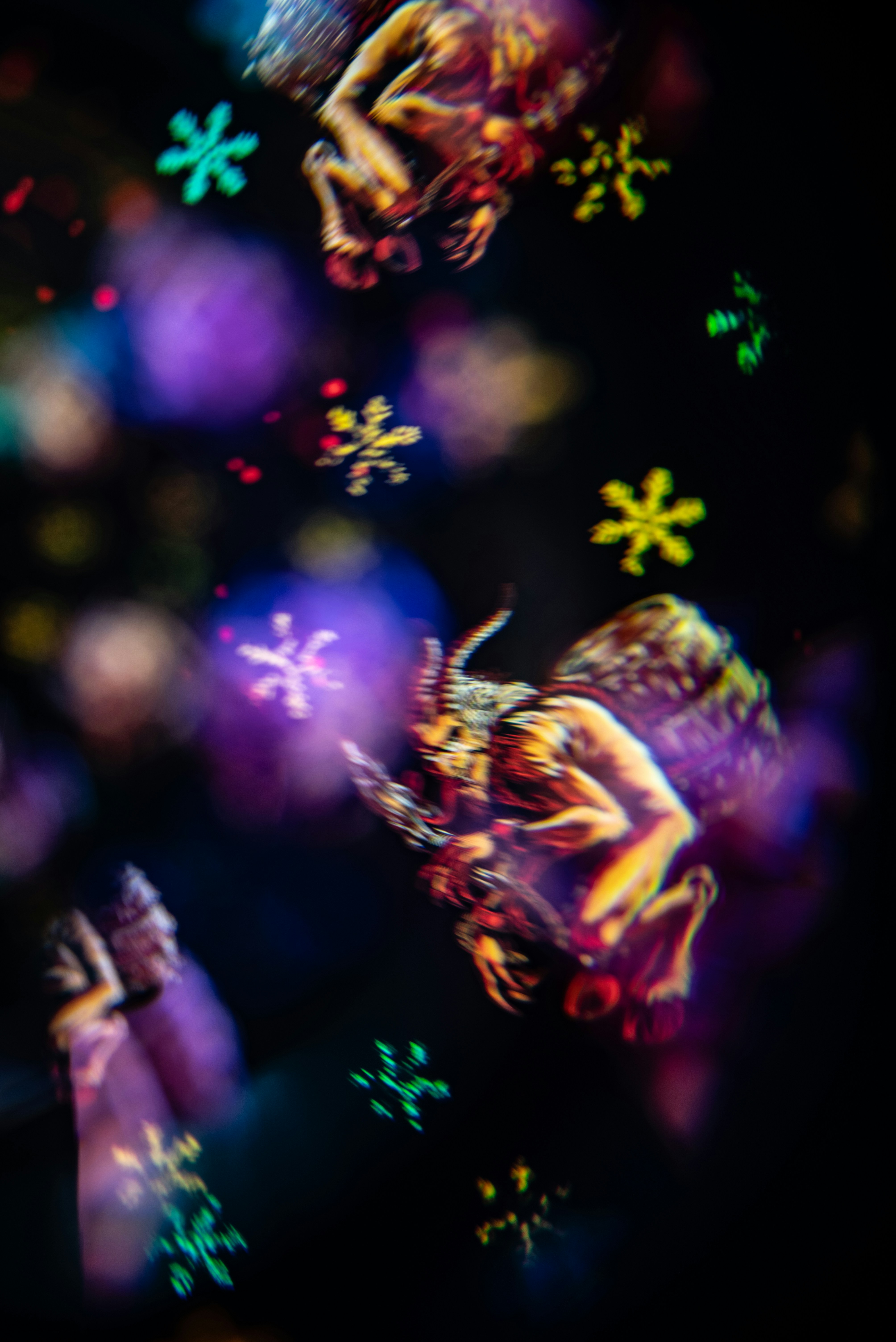 Glimmering Snowflakes and Silhouettes: A Glowing Holiday Moment