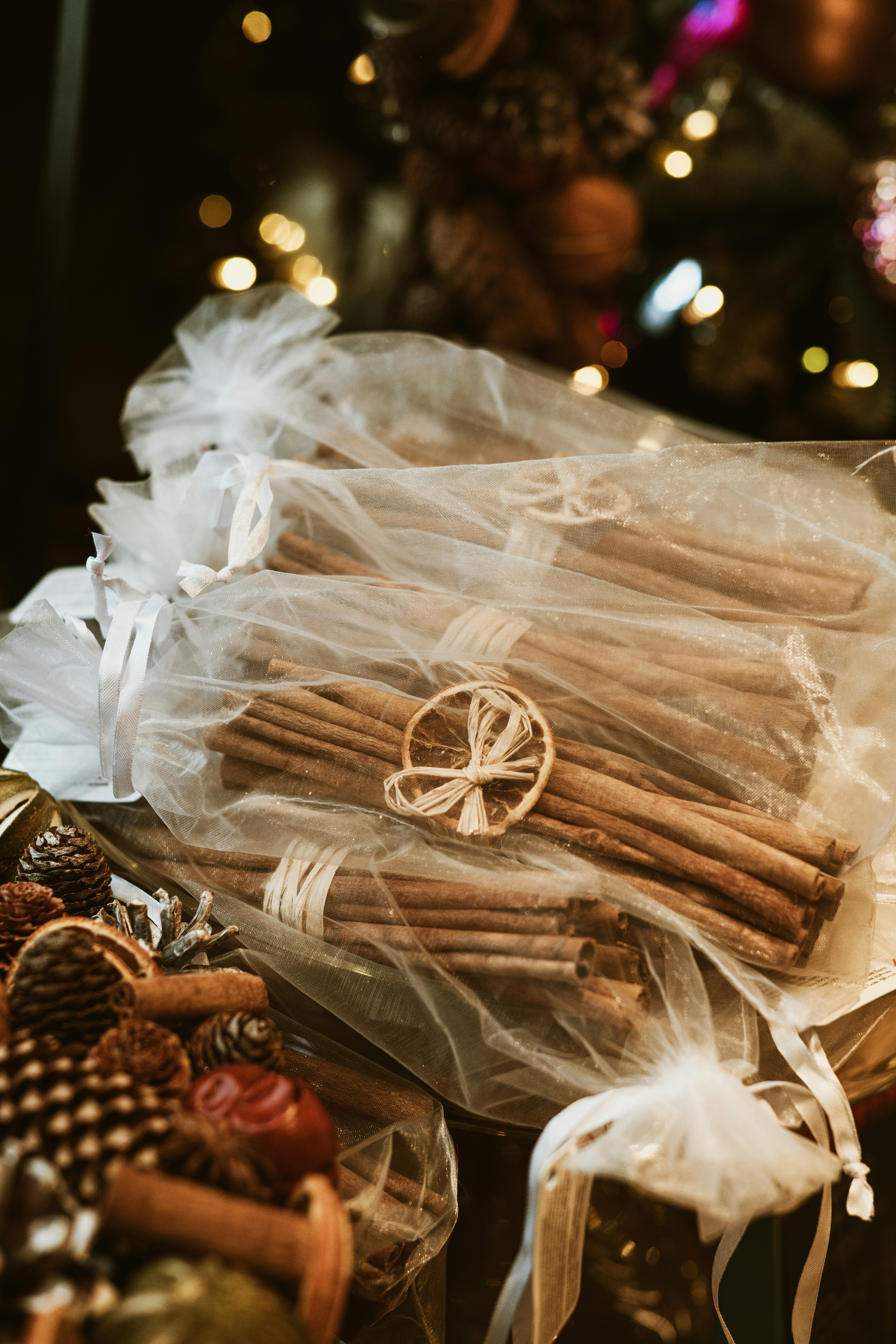 Cinnamon Scrolls Beneath Soft Holiday Glow