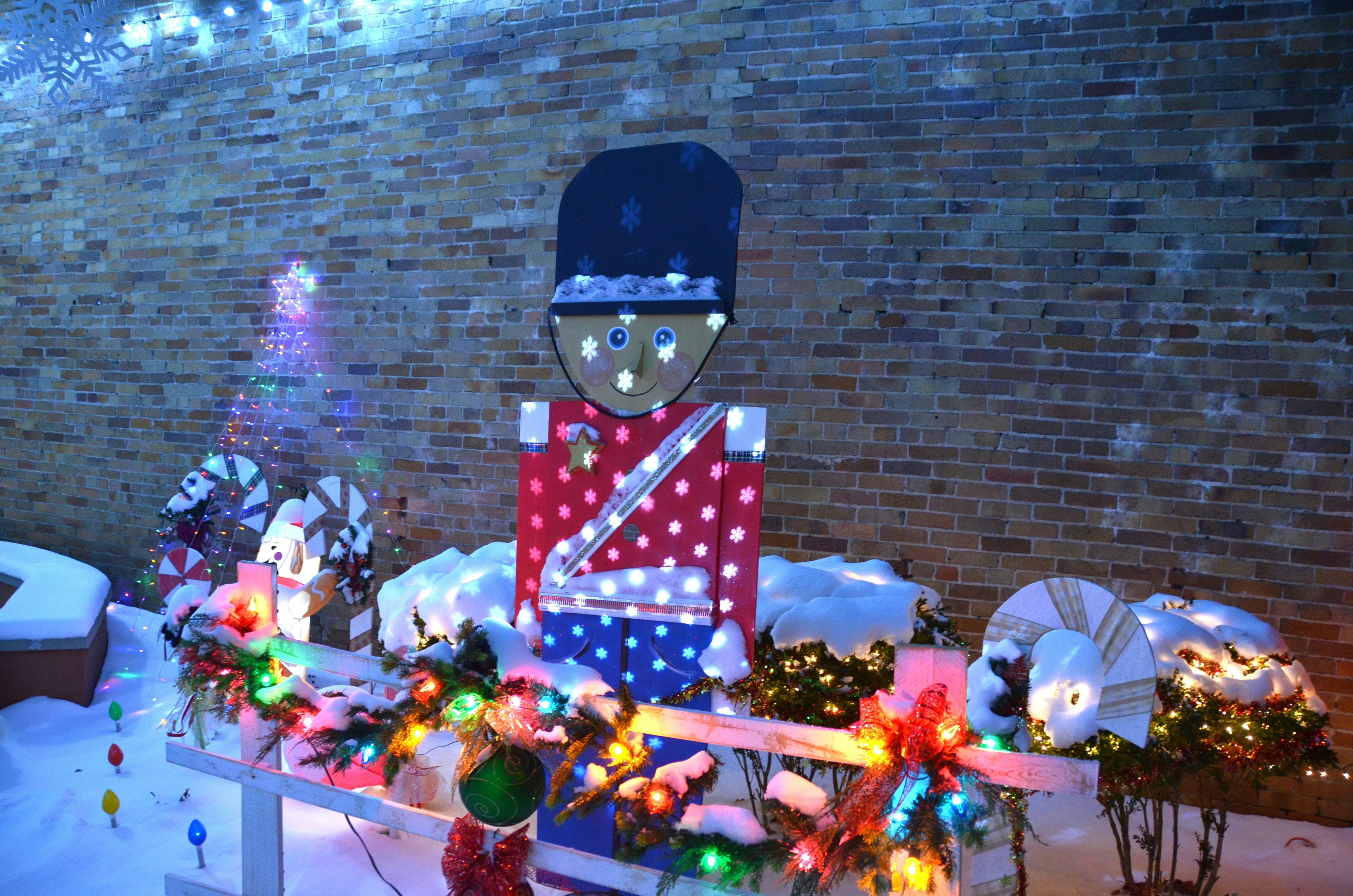 Nutcracker Sentinel Under Neon Snowlight