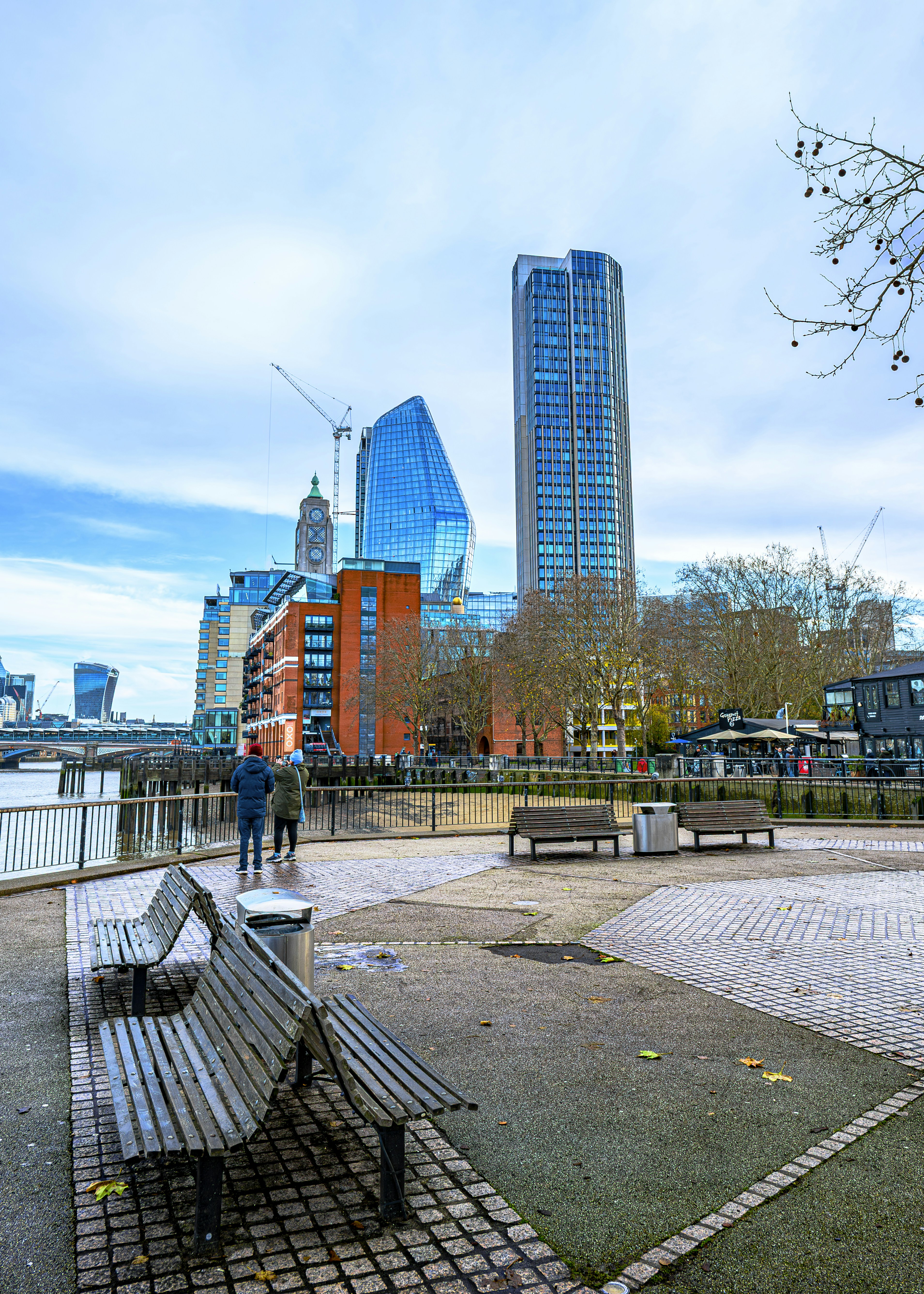 Cityscape by the Thames: Toward the Blue Glass and Brick