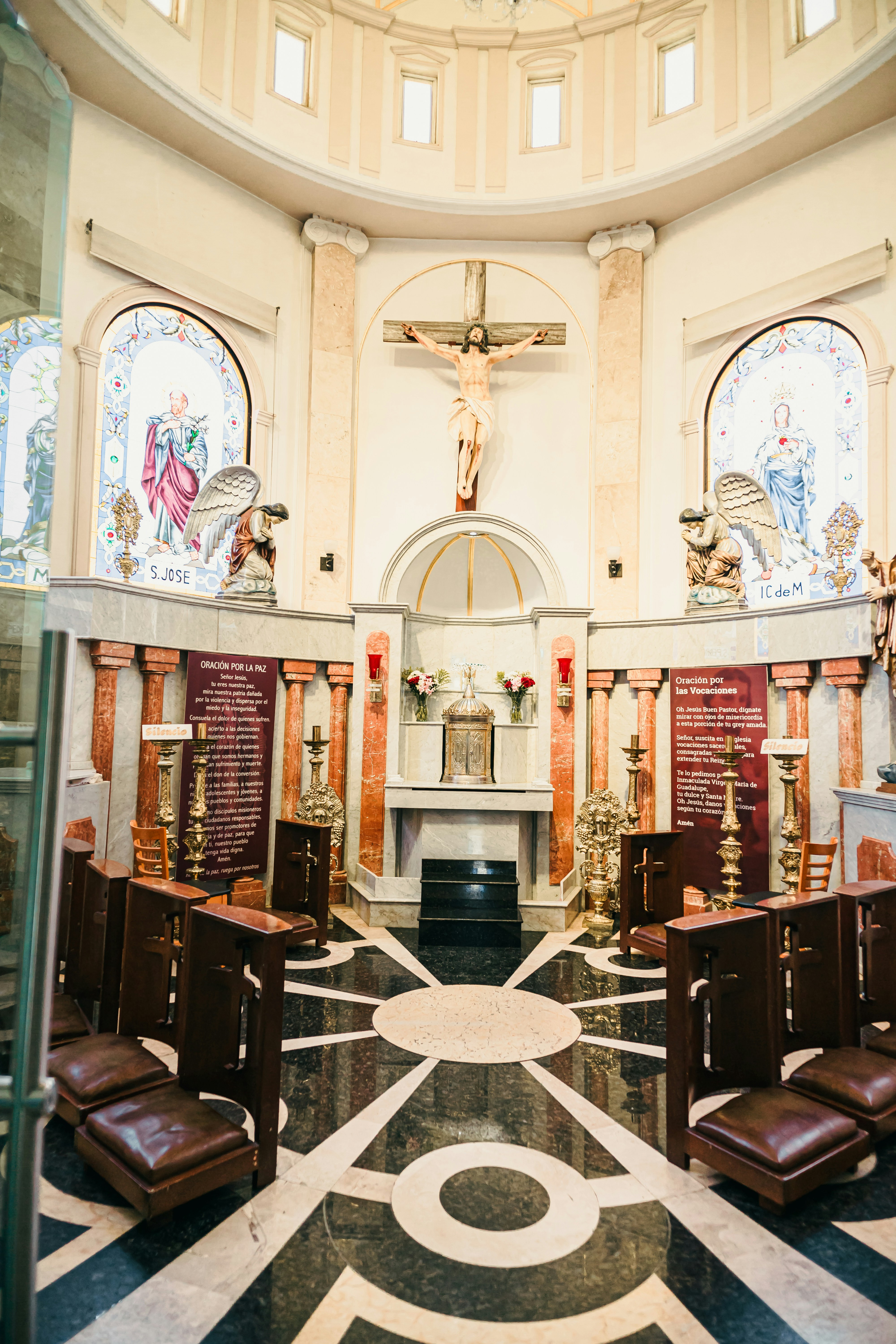 Sanctuary Centerpiece: Crucifixion Altar in a Marble-Chapel