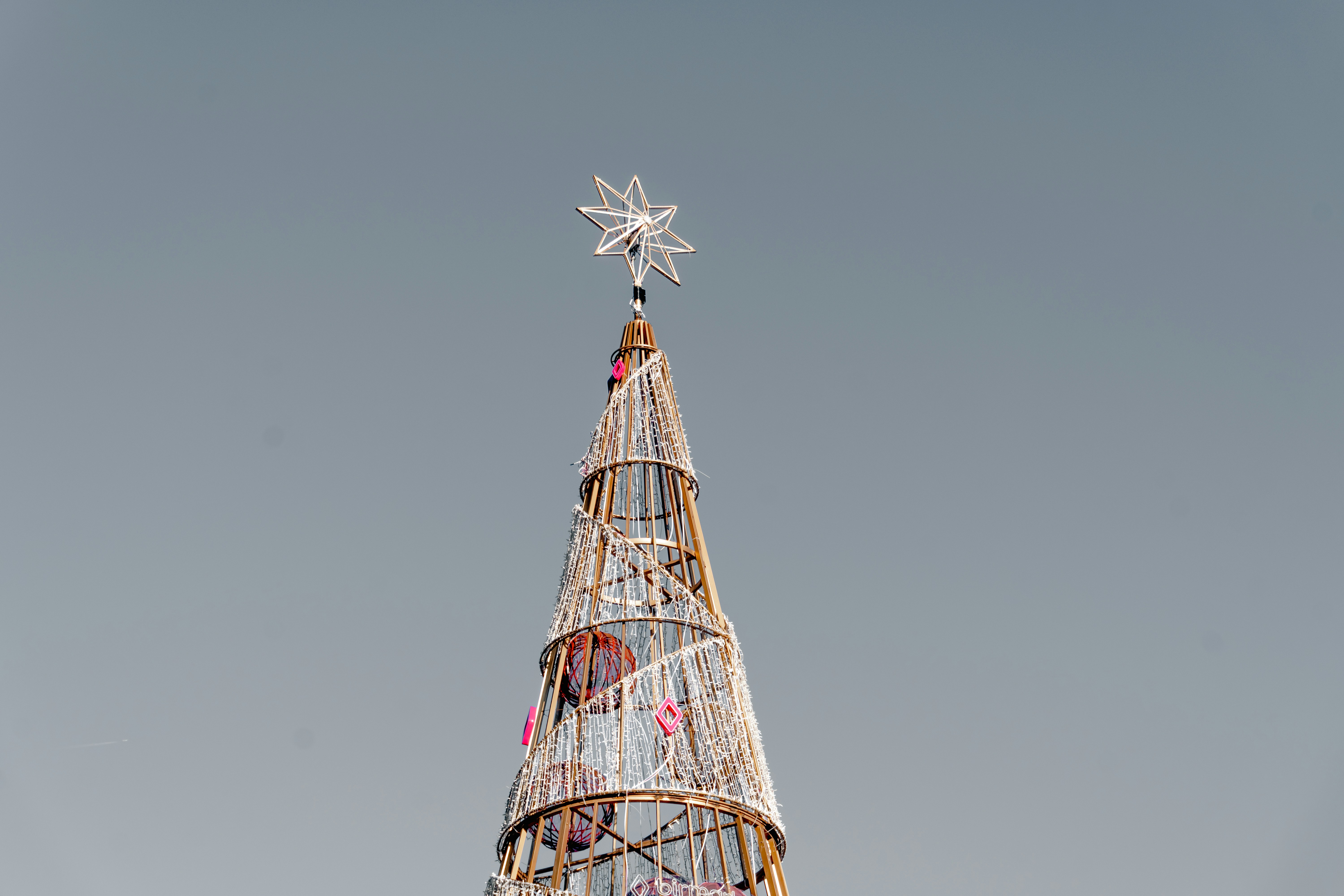 Spire of Light: A Minimal Christmas Tower Reaching the Sky