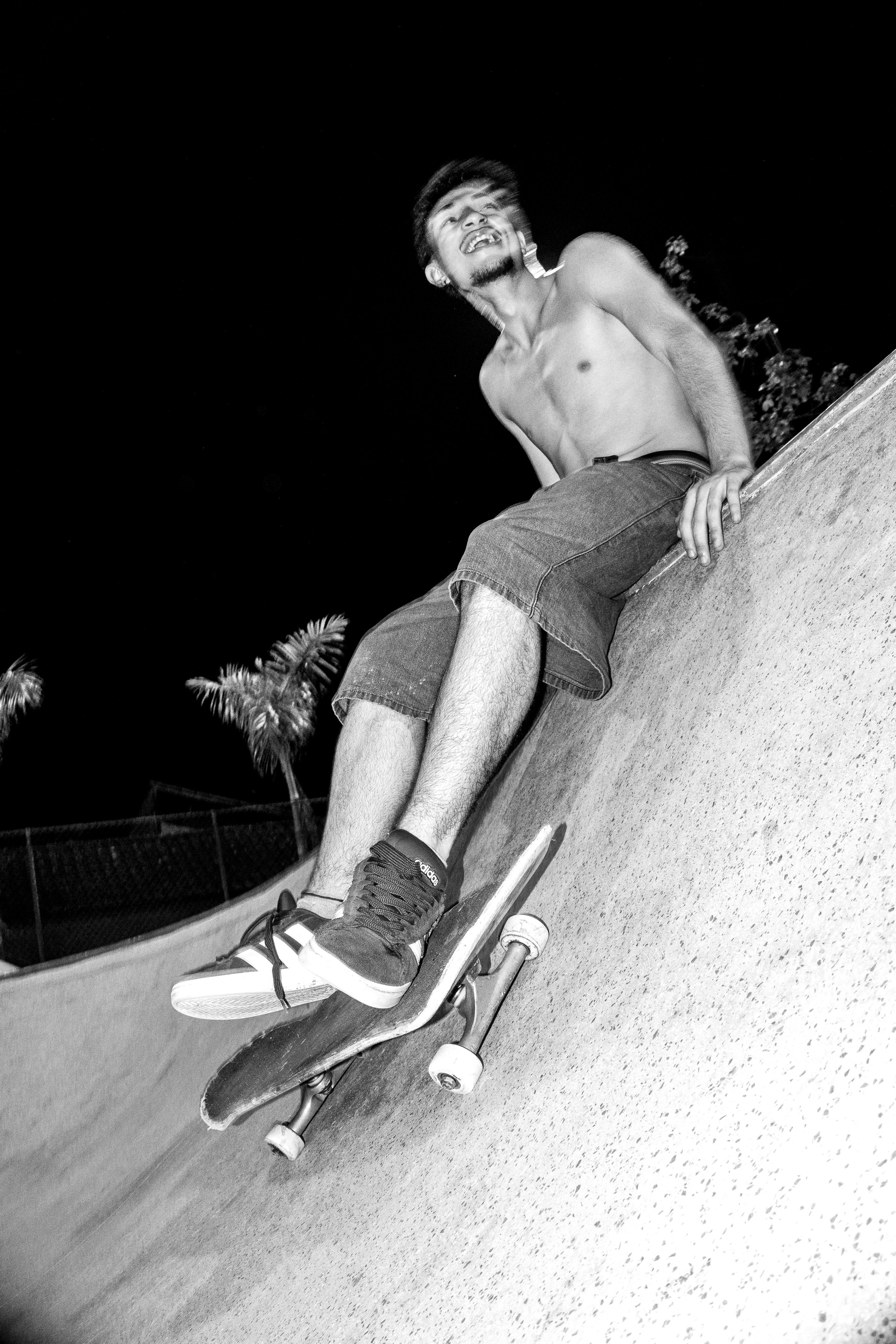 Nightboarder in the Concrete Bow
