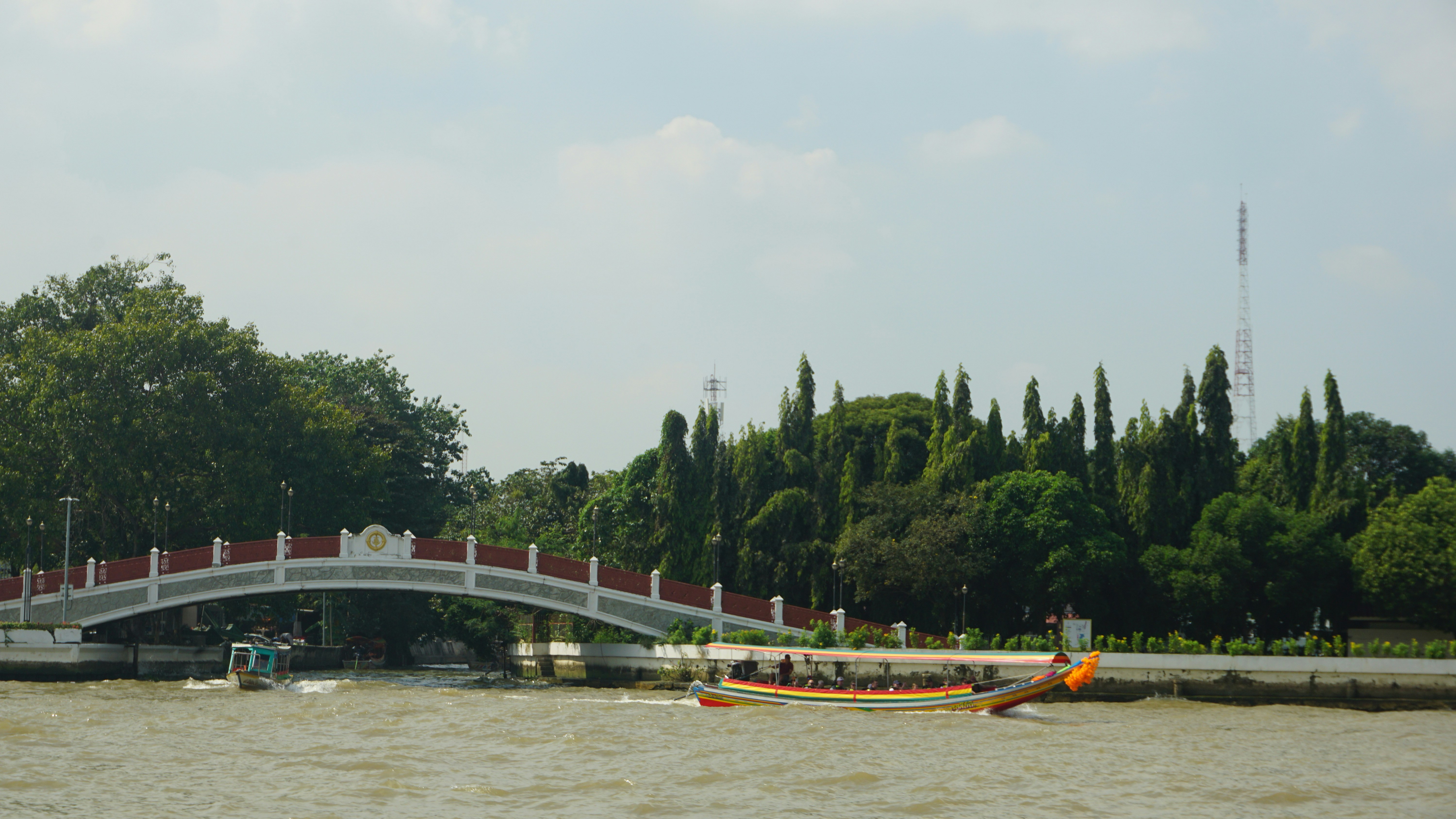 Bridge over the Yangtze-like River: A Quiet Day on the Water
