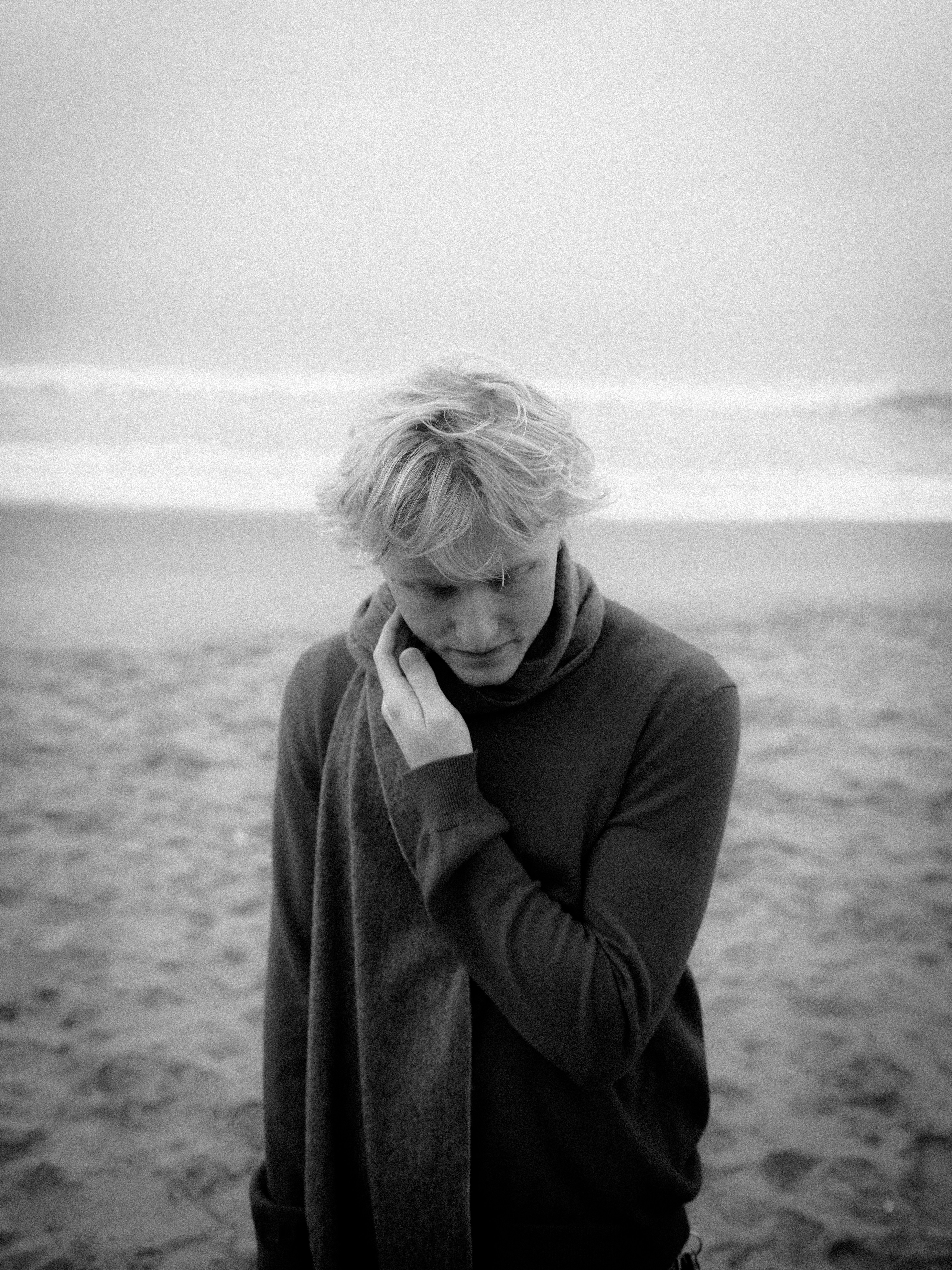 Solitary Shoreline: A Quiet Portrait in Mono