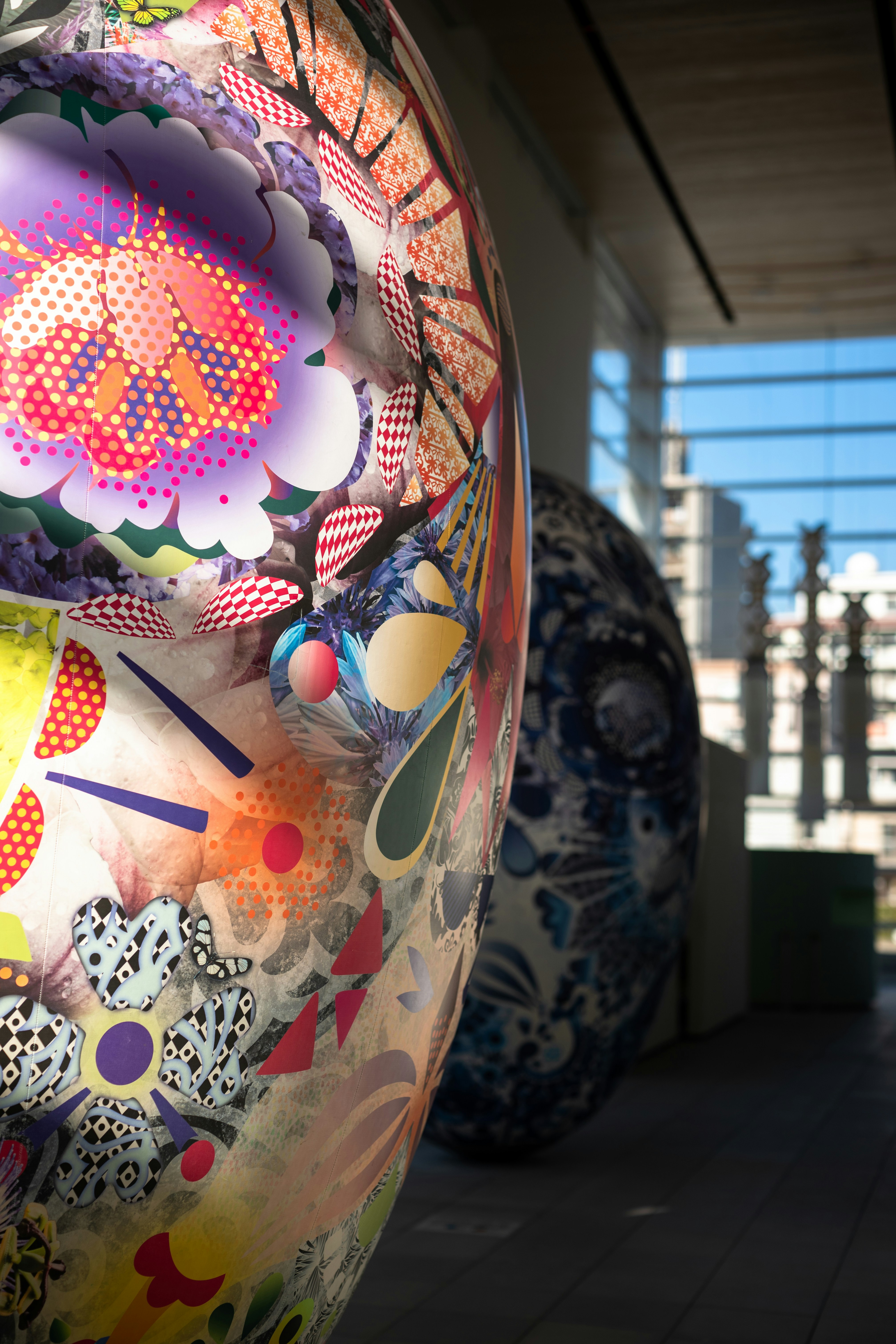 Colorful Orb: A Megalithic Vase in Focus
