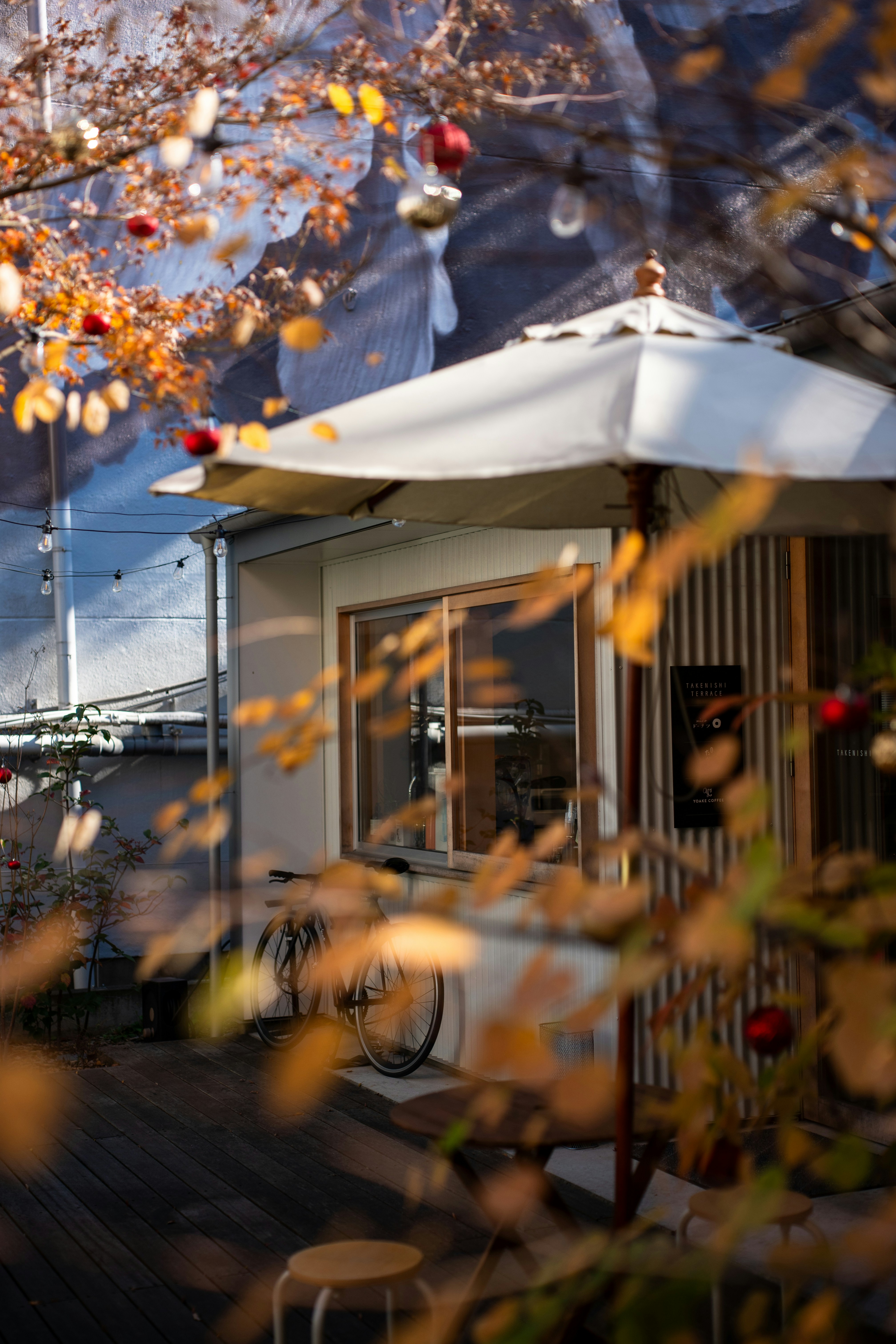 Quiet Café Terrace in Autumn Light