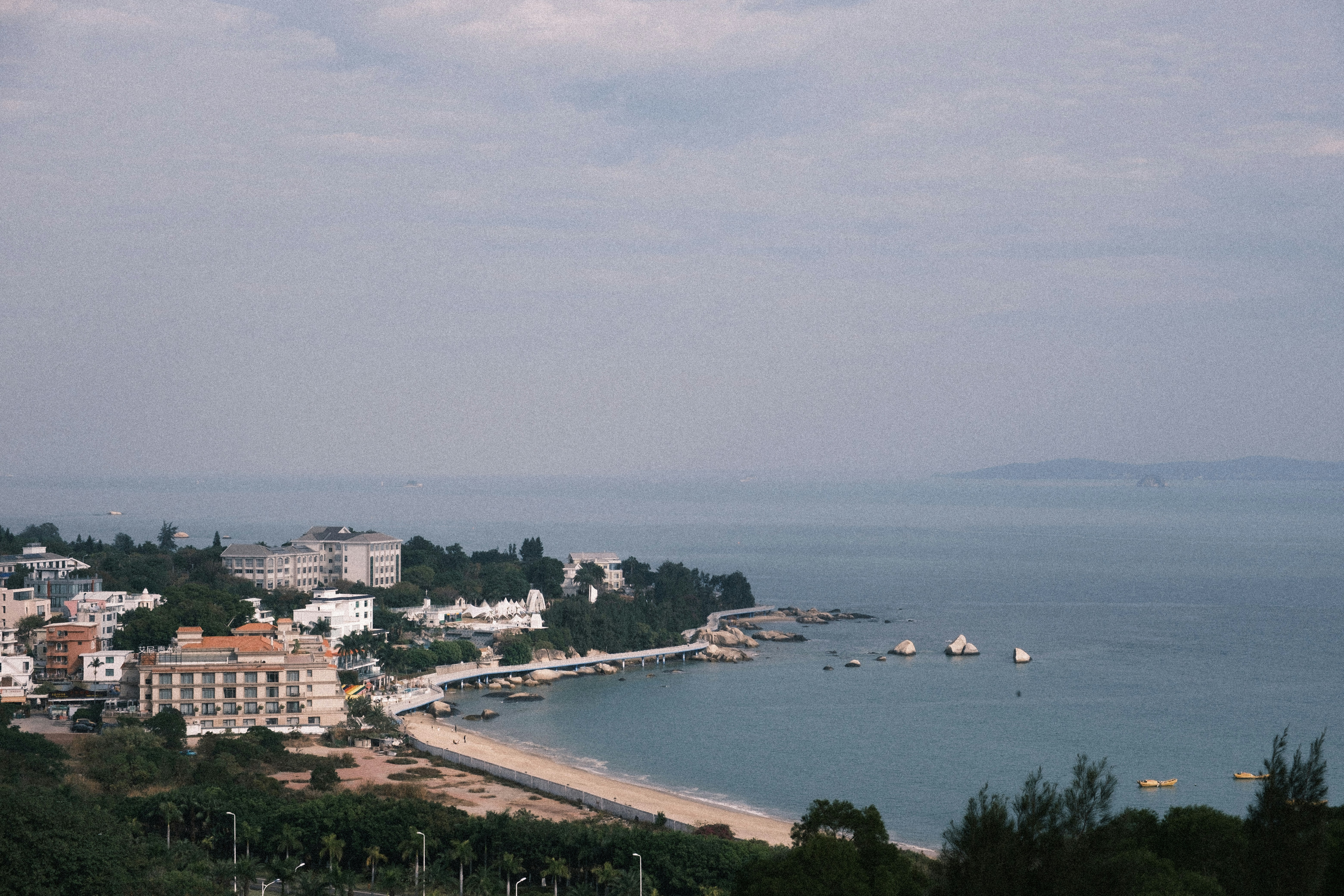 Coastal Village Crescent: A Quiet Seaside Panorama