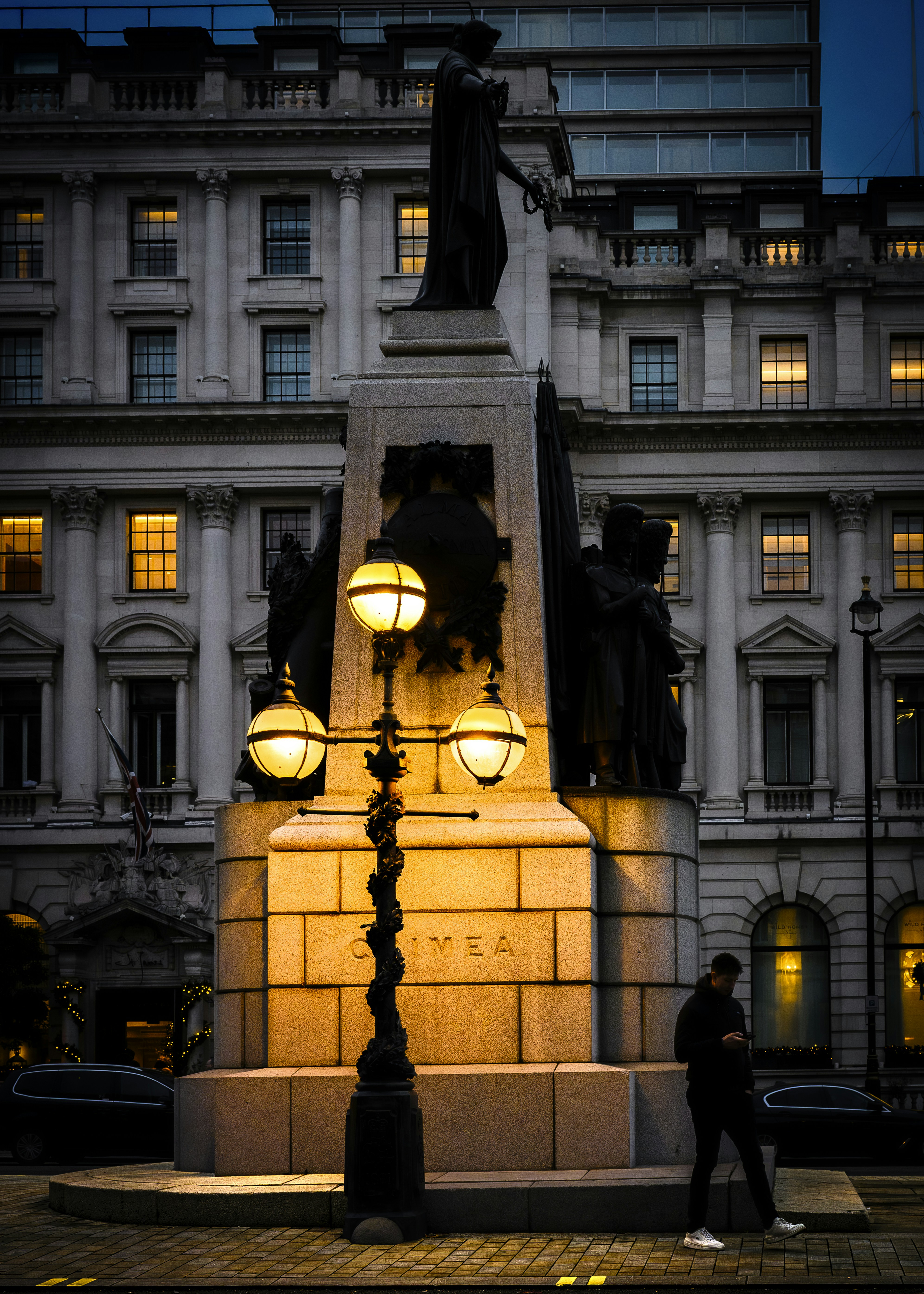 Golden Glow on the Monument: Evening Street Portrait