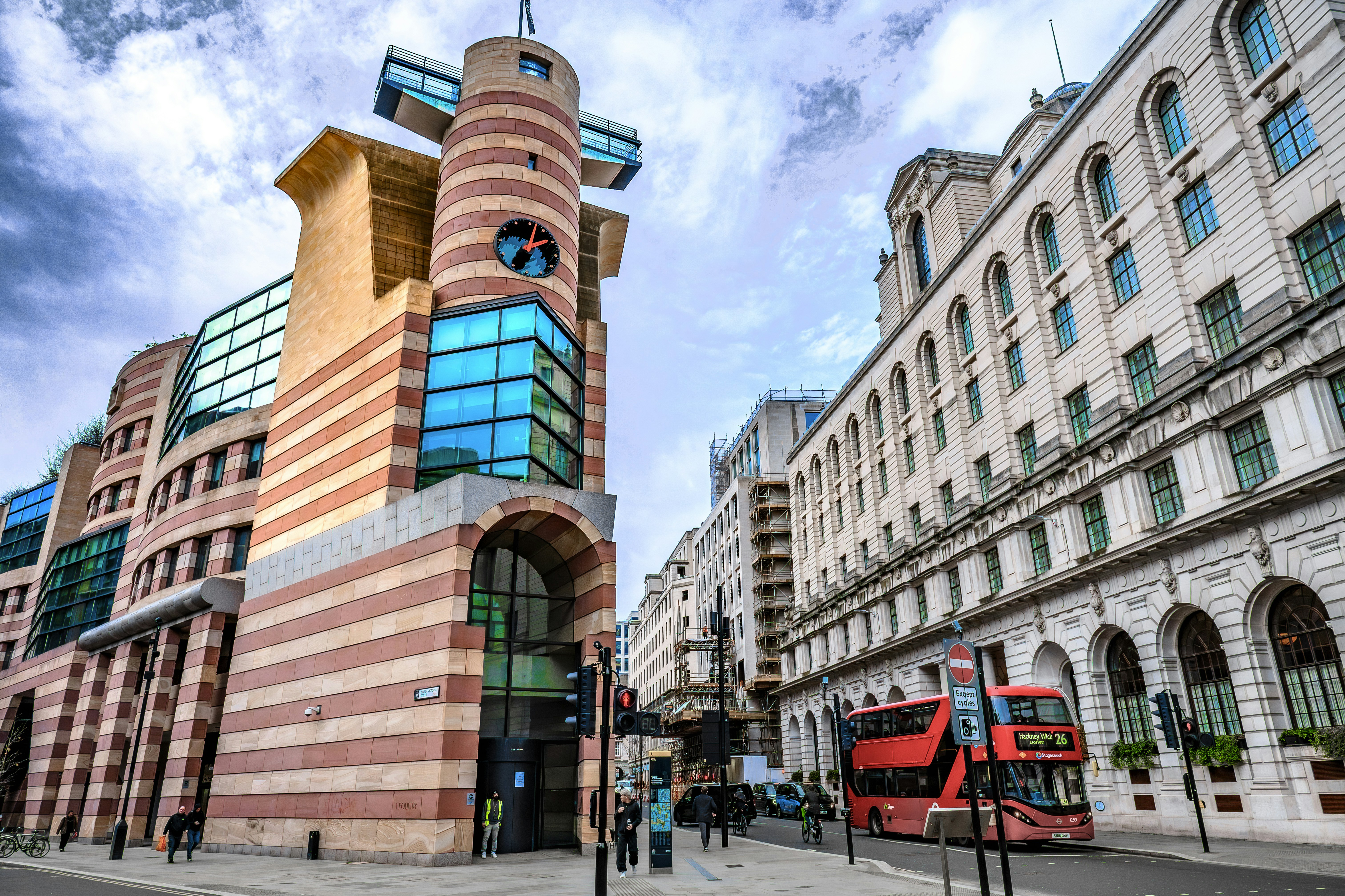 Urban Geometry: Glass and Brick Converge at the City Corner