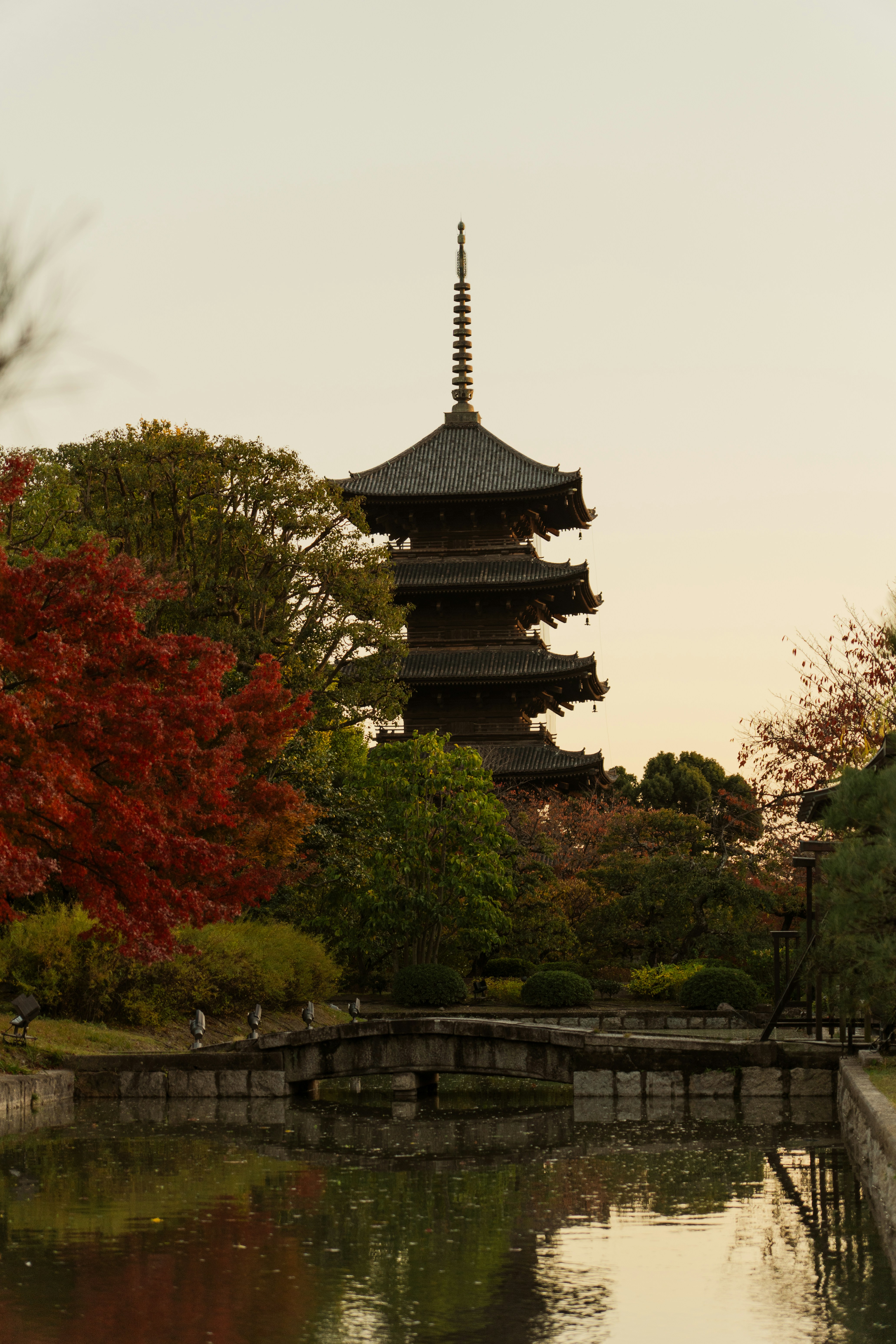 Autumn Pagoda Over the Reflective Pond
