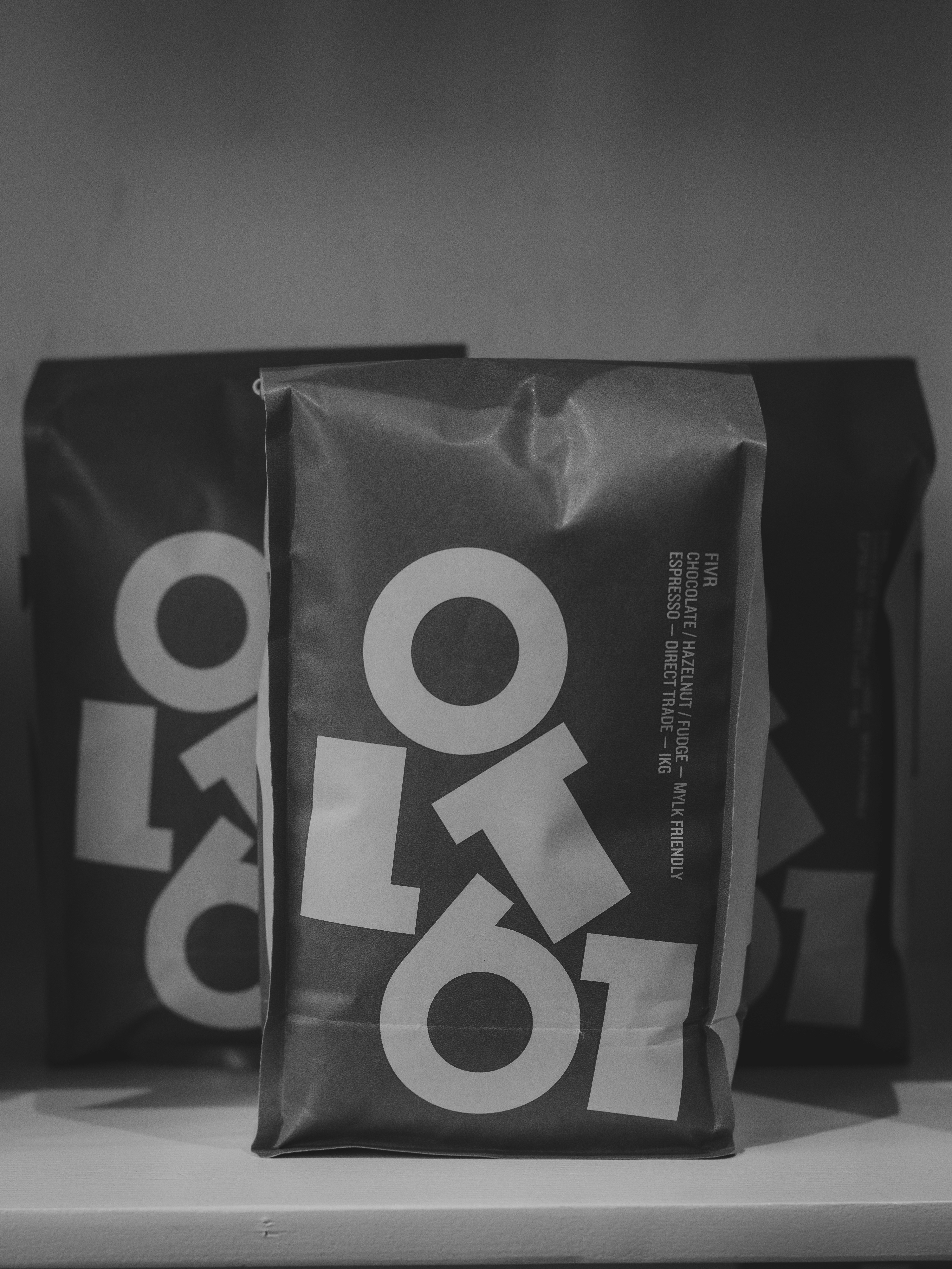 Centered Pack Shot in Monochrome: The Bold Packaging Stands Front and Center