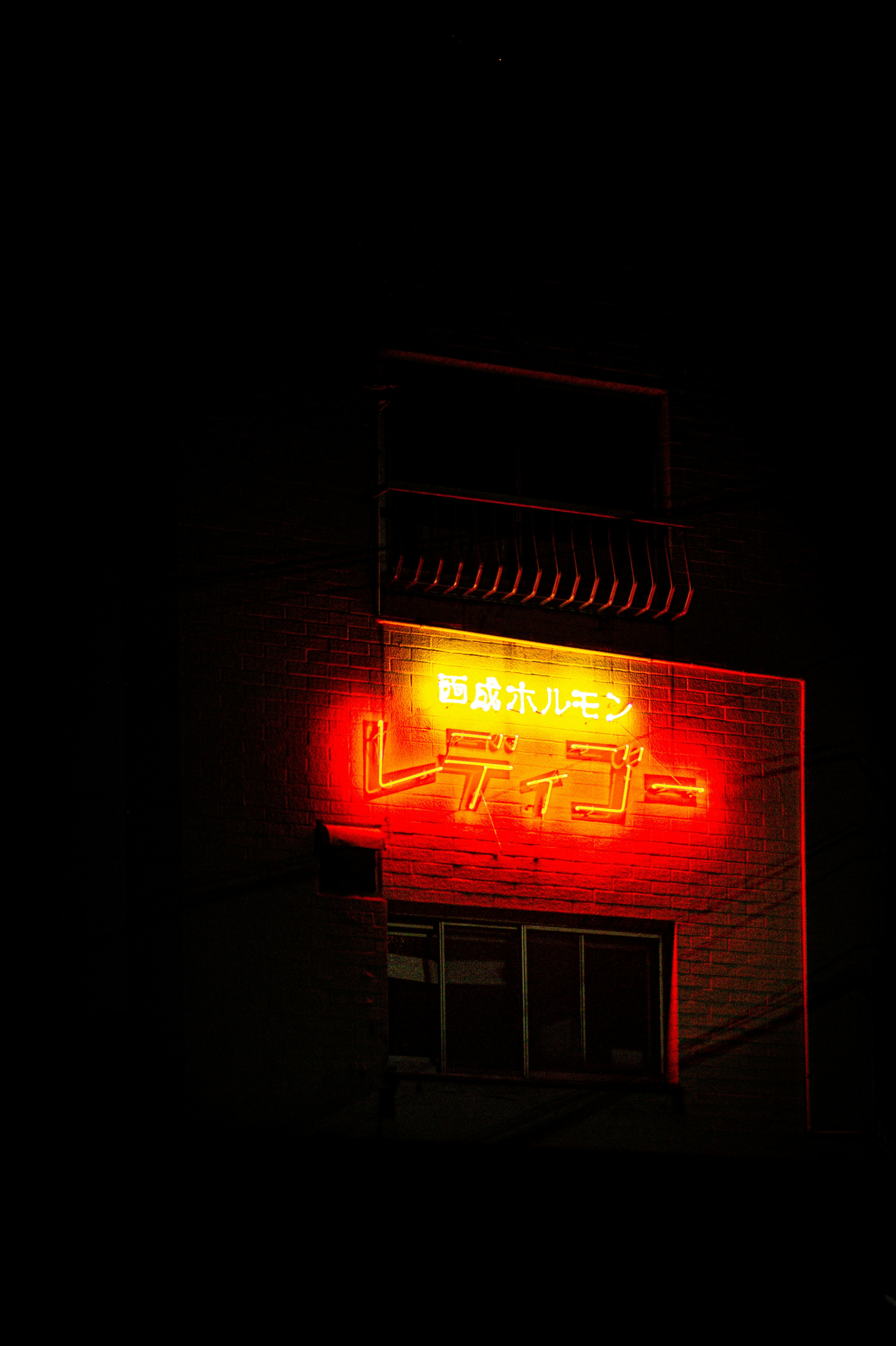 Neon Sign in the Night: Glowing Japanese II