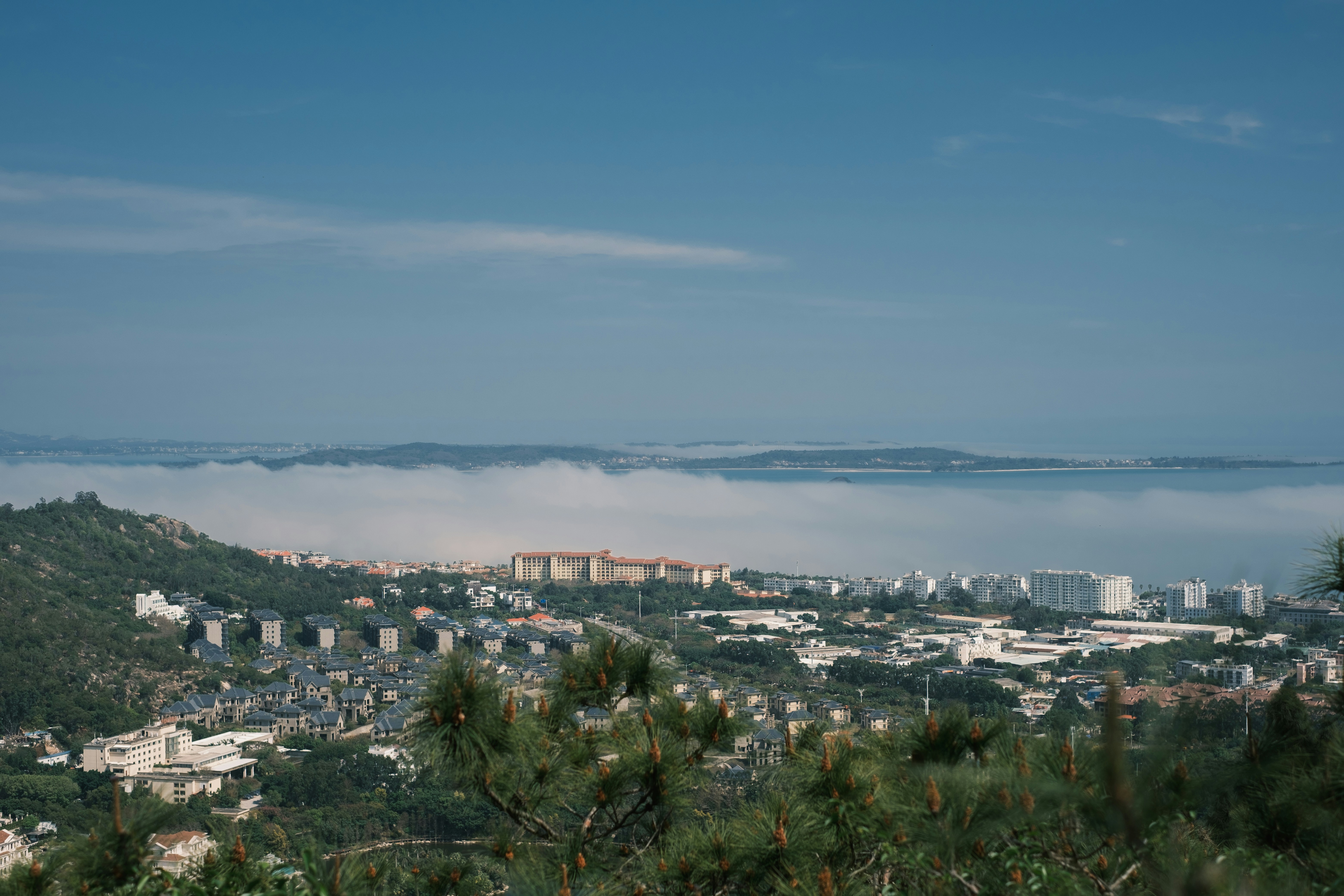 Coastal Crest: Cityscape Meet Sea of Clouds