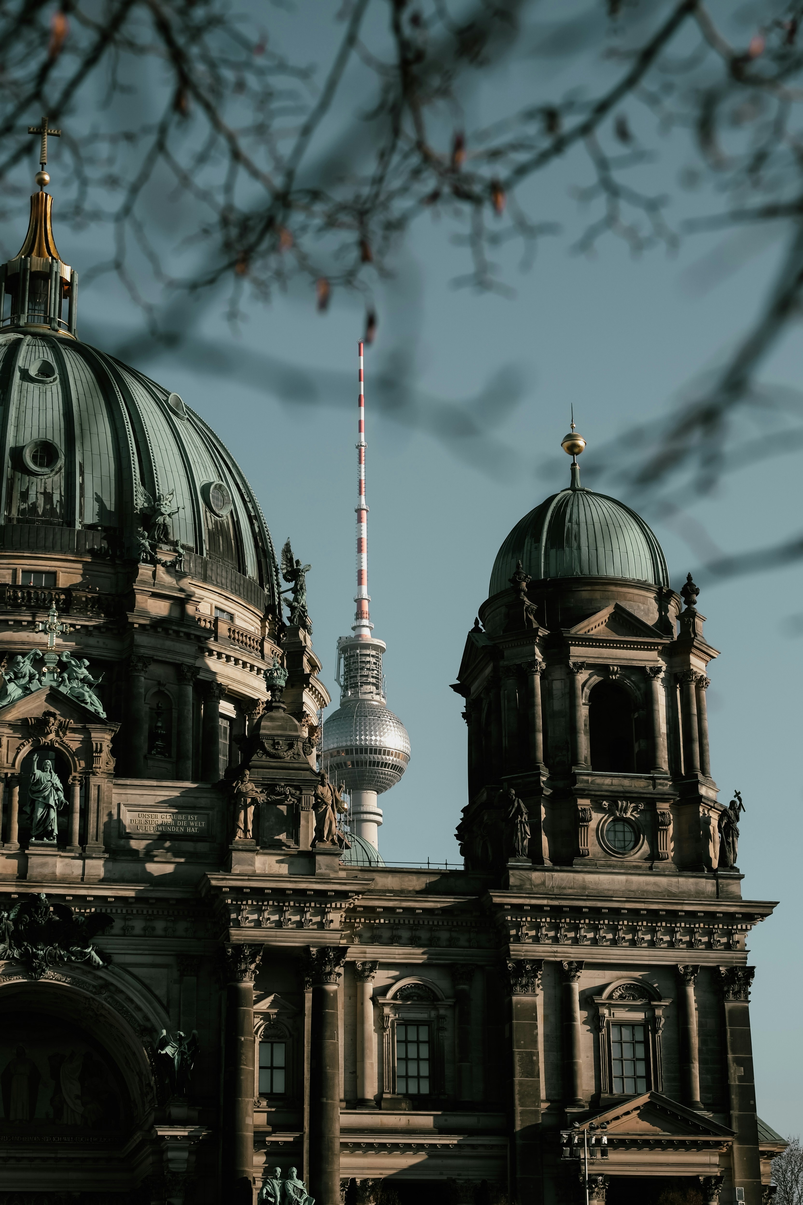 Berlin cathedral and TV tower against blue skyMaria Molnarova