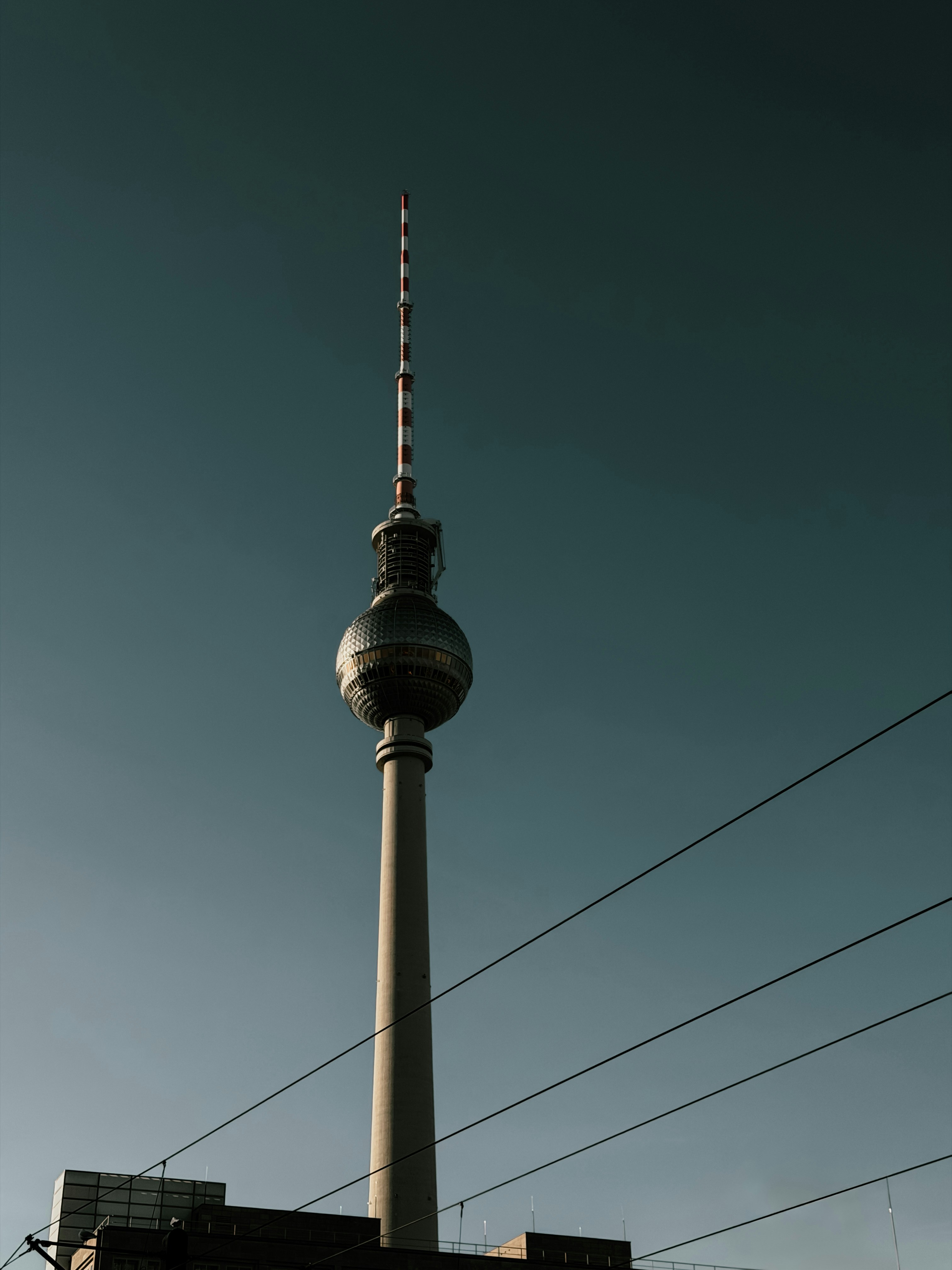 Berlin television tower against a clear blue sky.Maria Molnarova