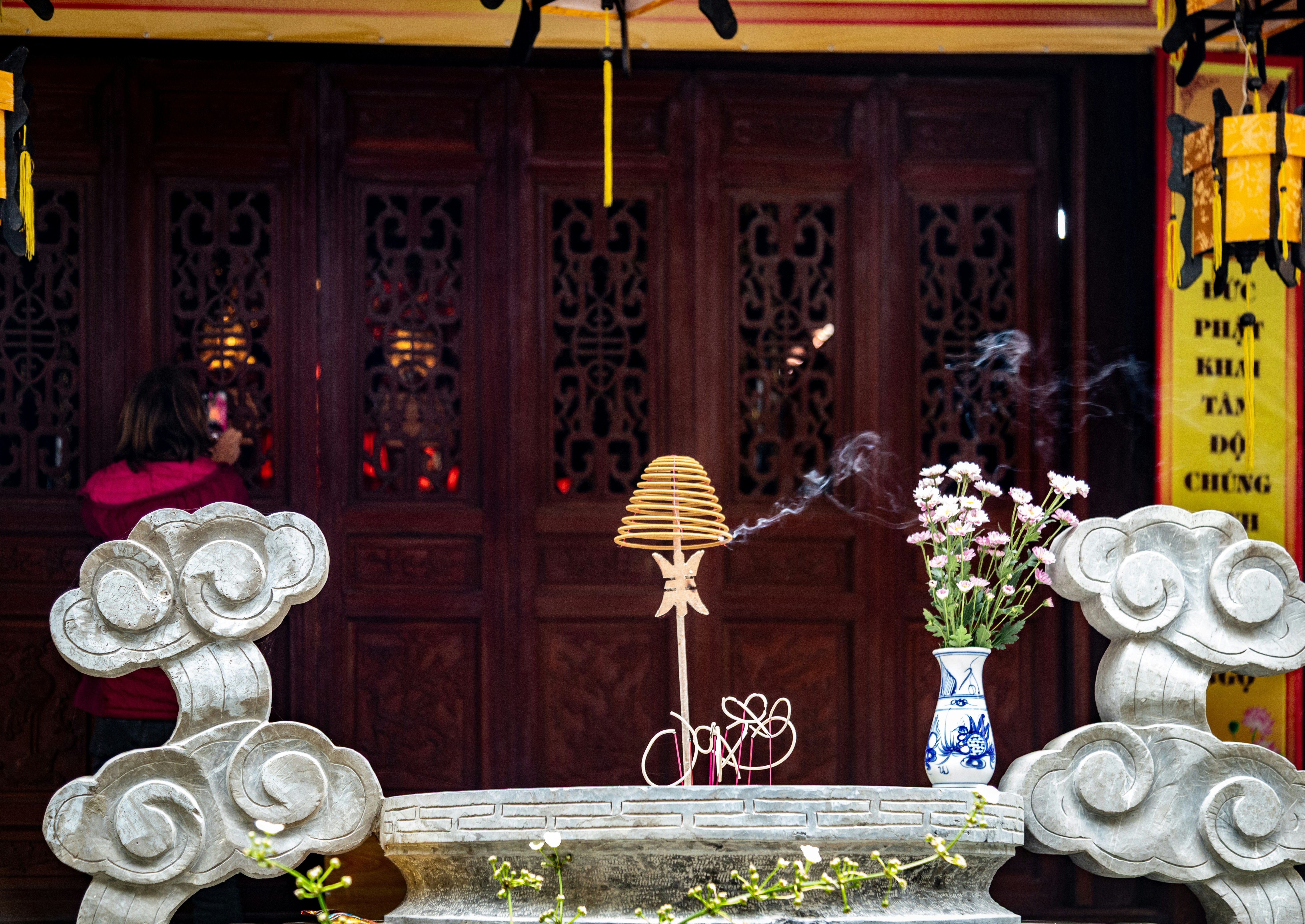 Smoke and Silent Incense at the Stone Altar