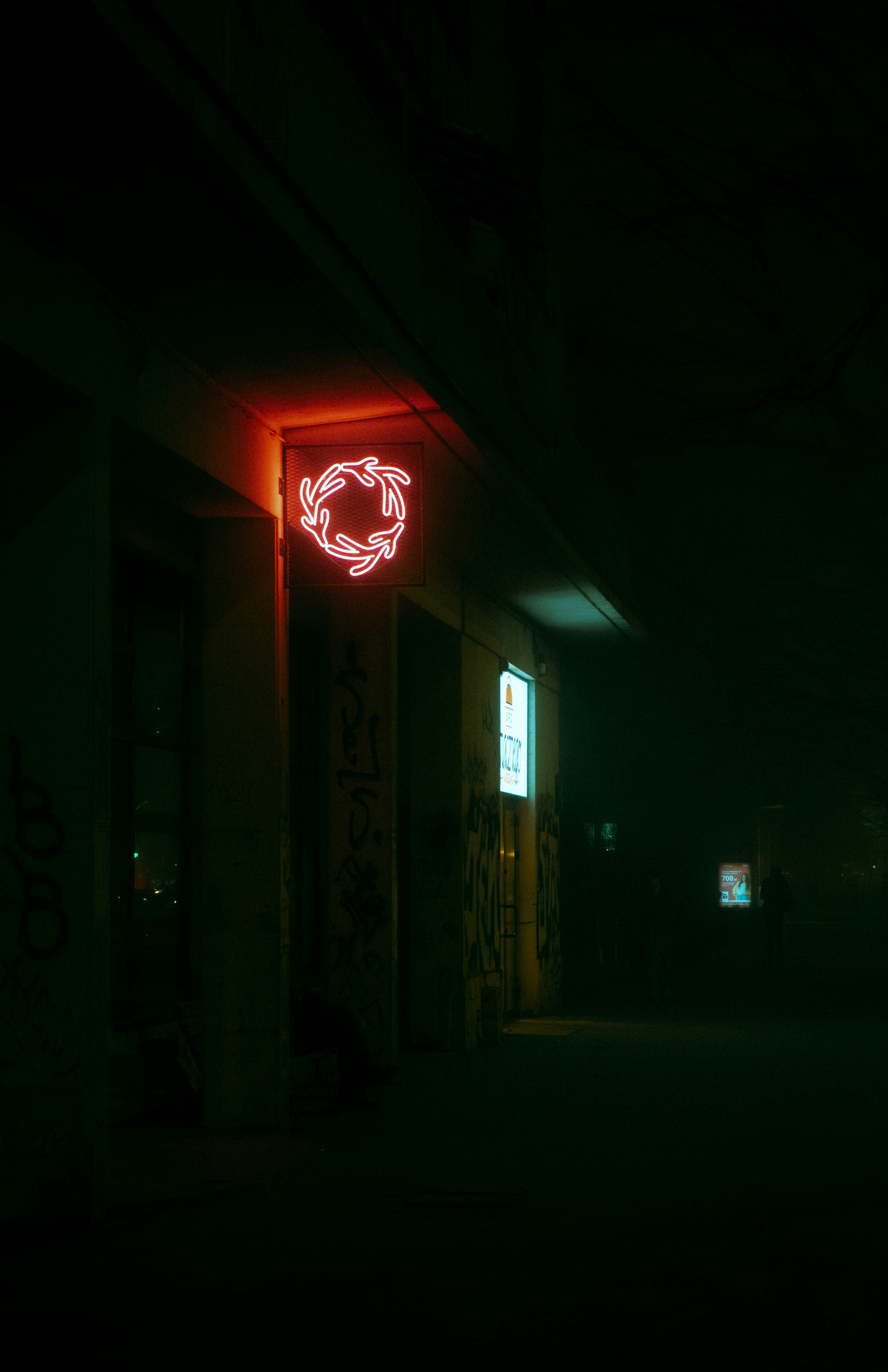 Neon Sign Glow Above Silent Street