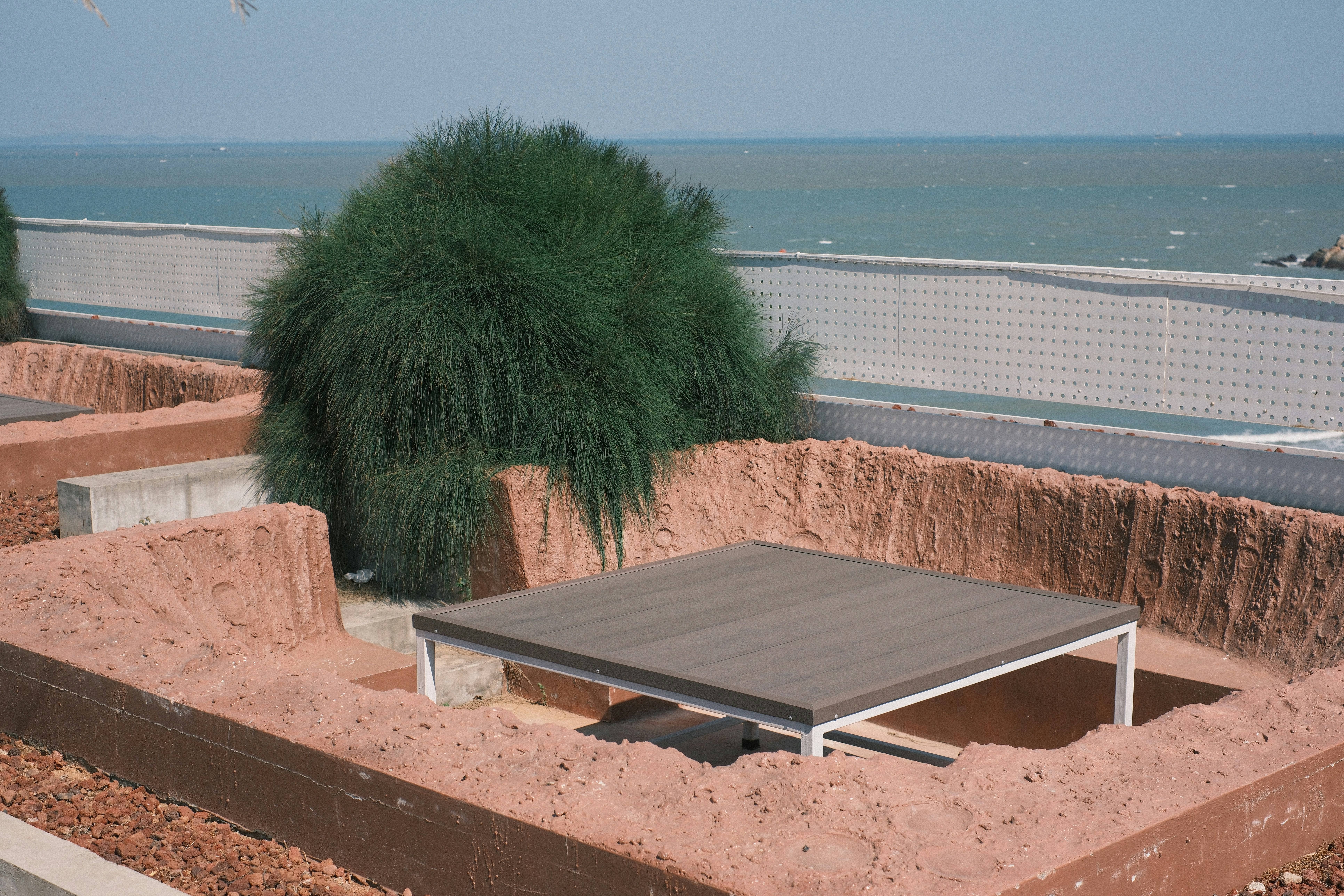Desert Terrace with Sea View and Central Couch Table