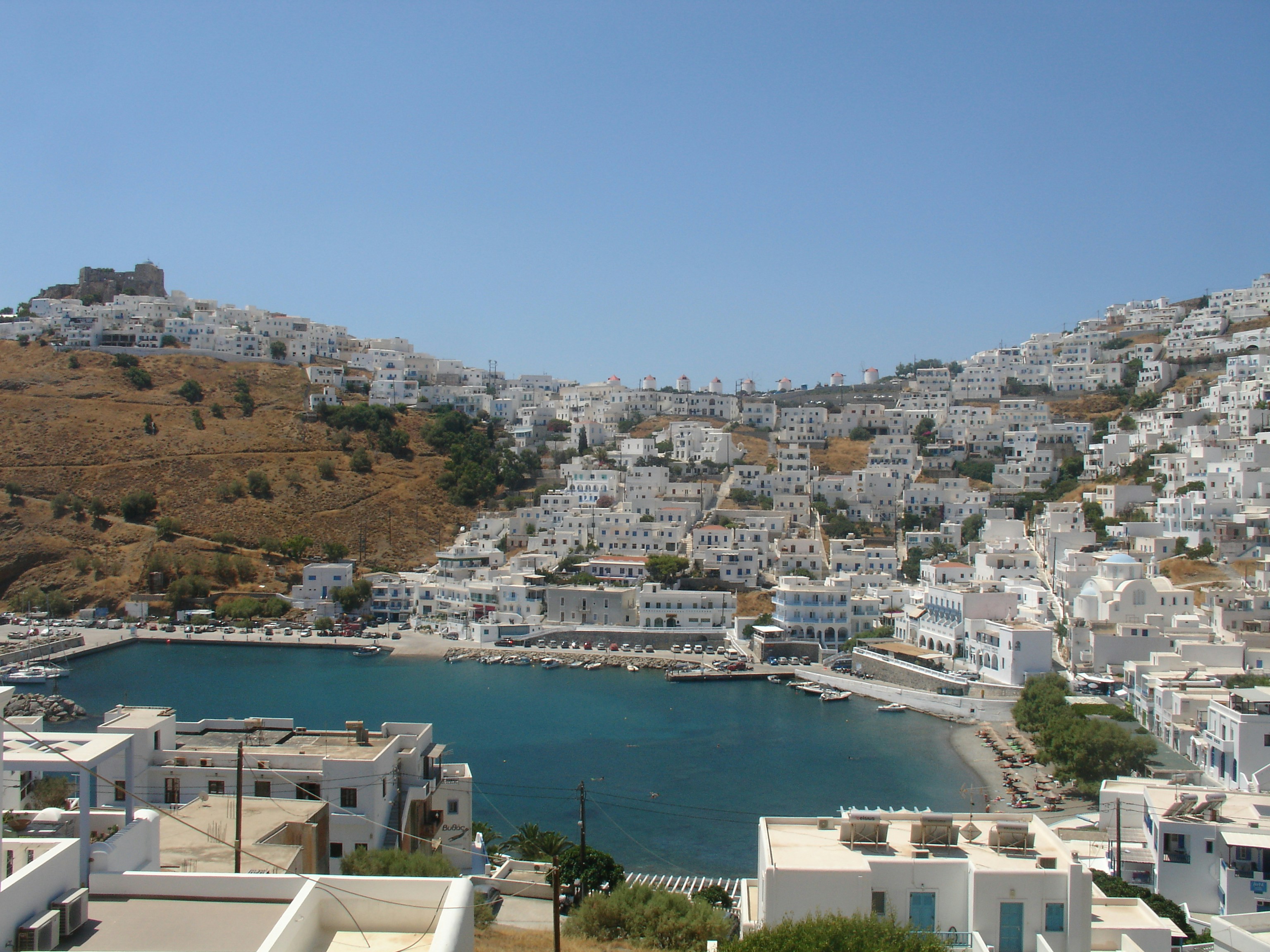 The beautiful harbor of Astypalaia, Greece.