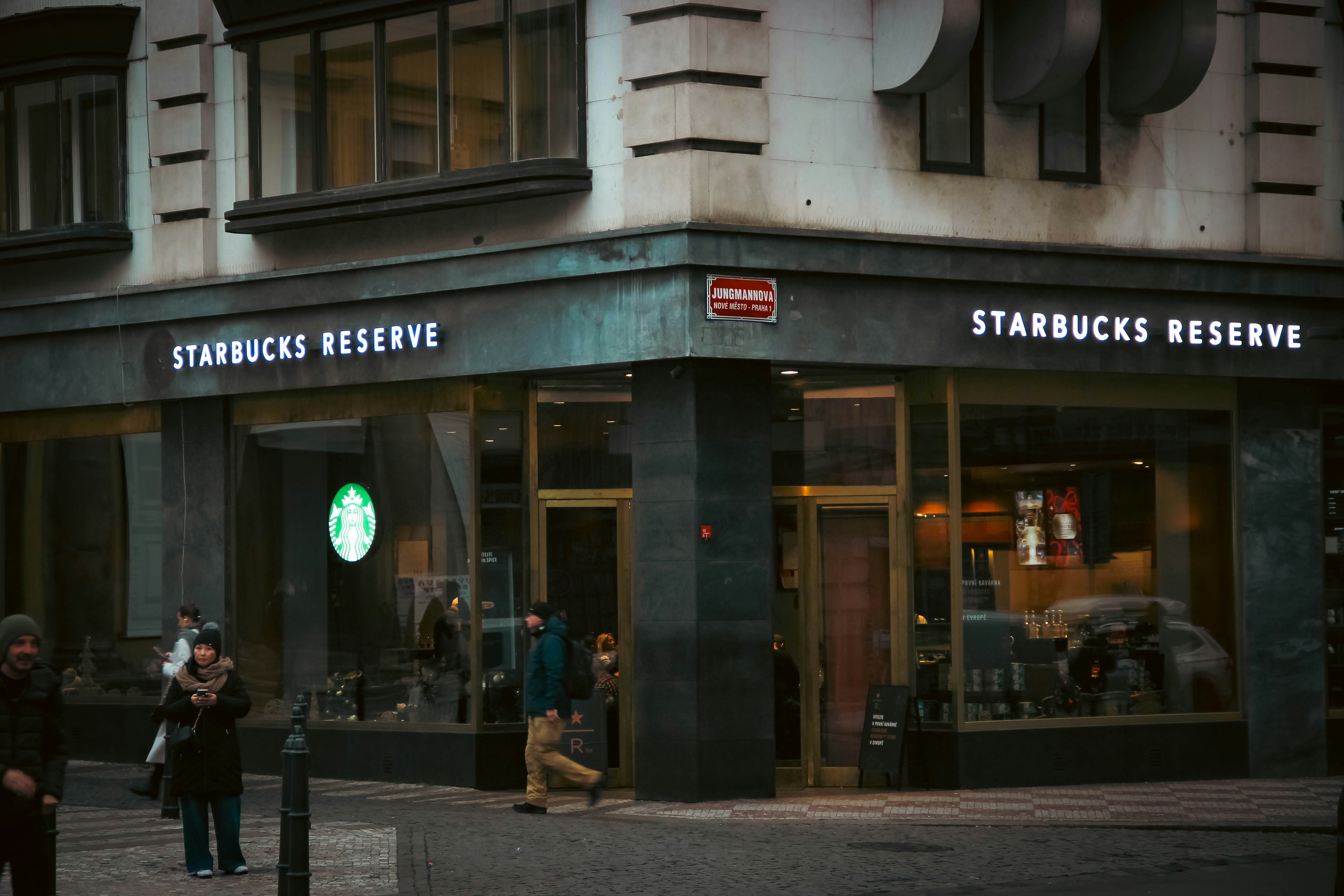 Street Corner Café Lights: Starbucks Reserve Facade