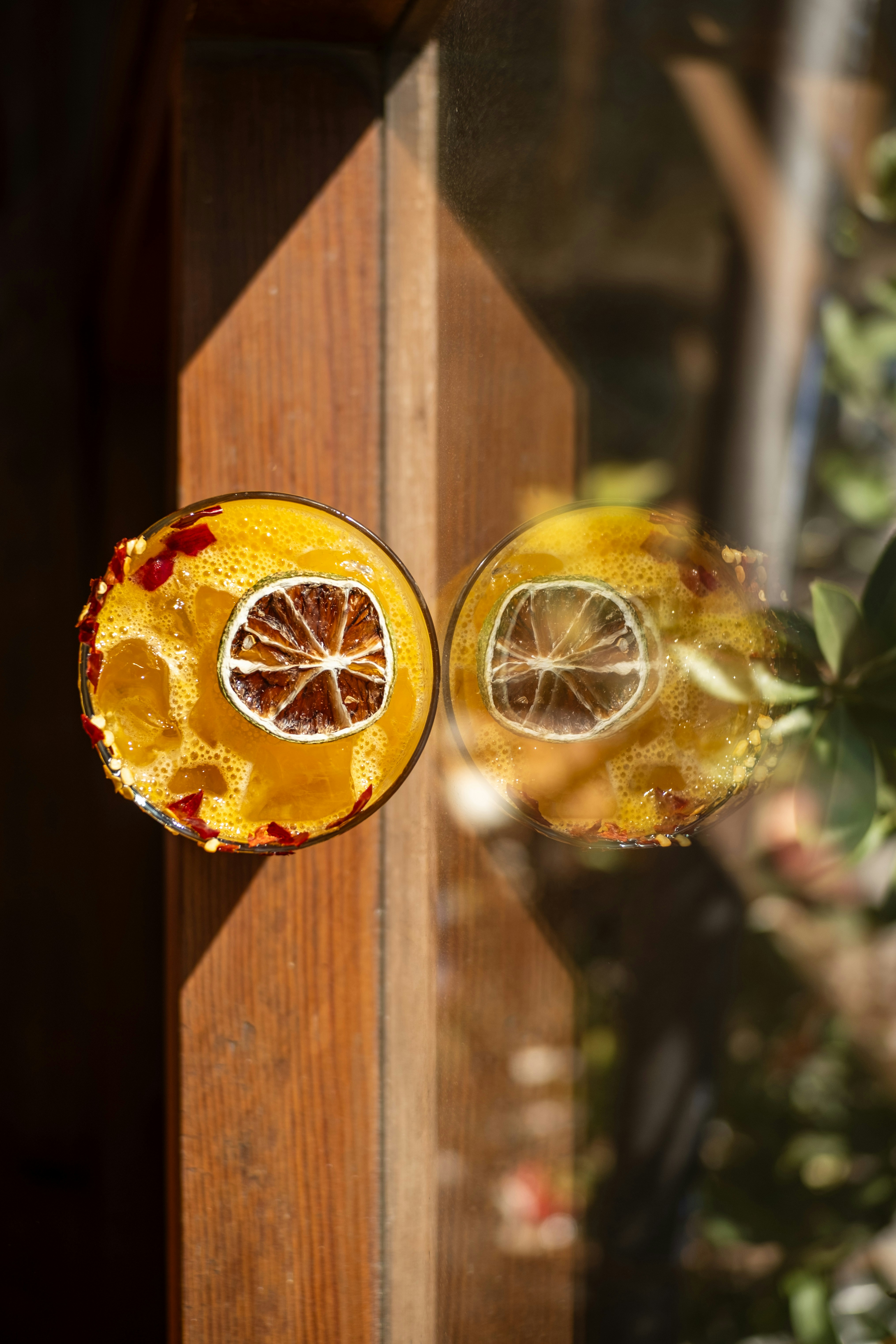 Overhead Oranges: A Juicy Duo Reflected