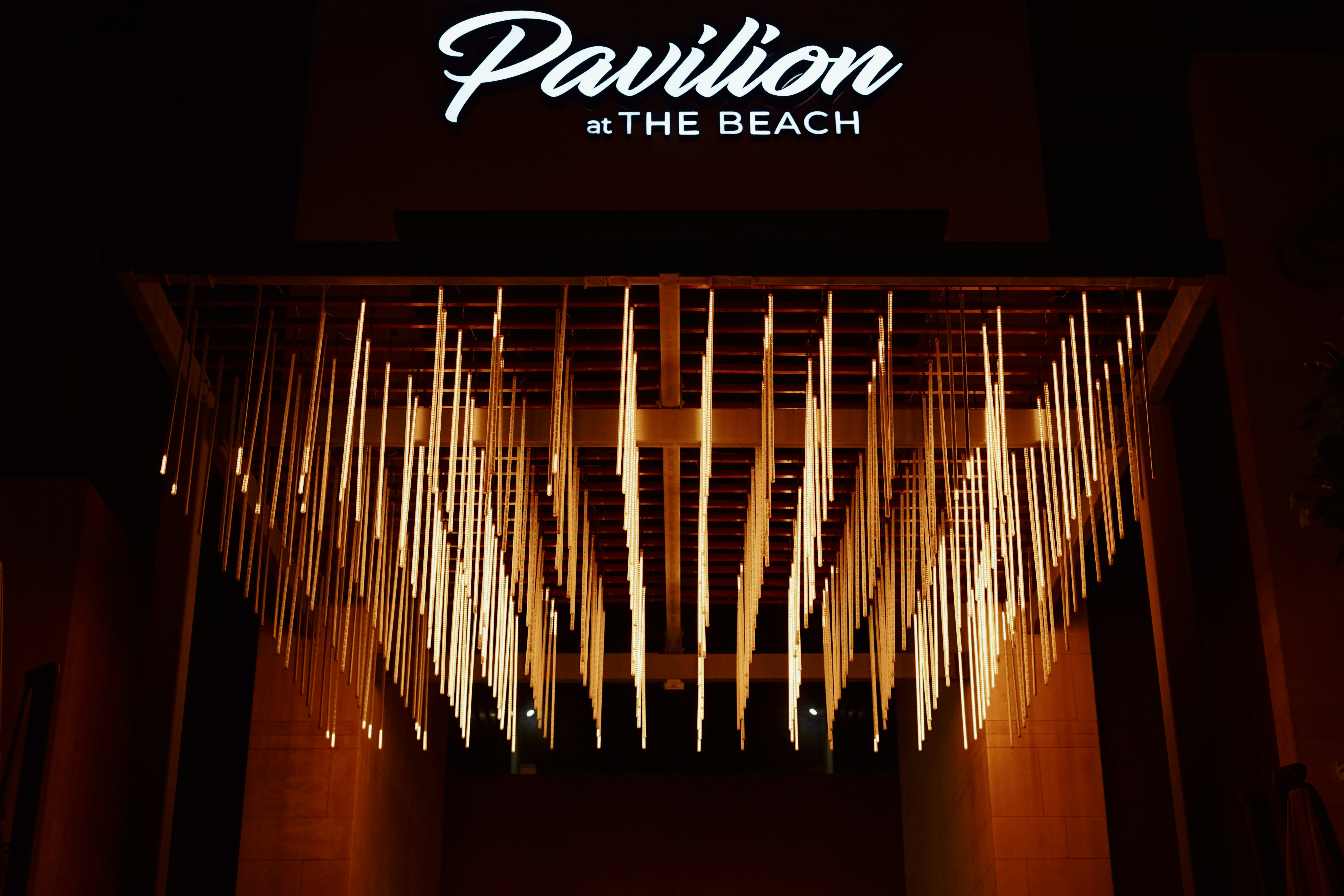 Hanging Lights Above the Pavilion Entrance