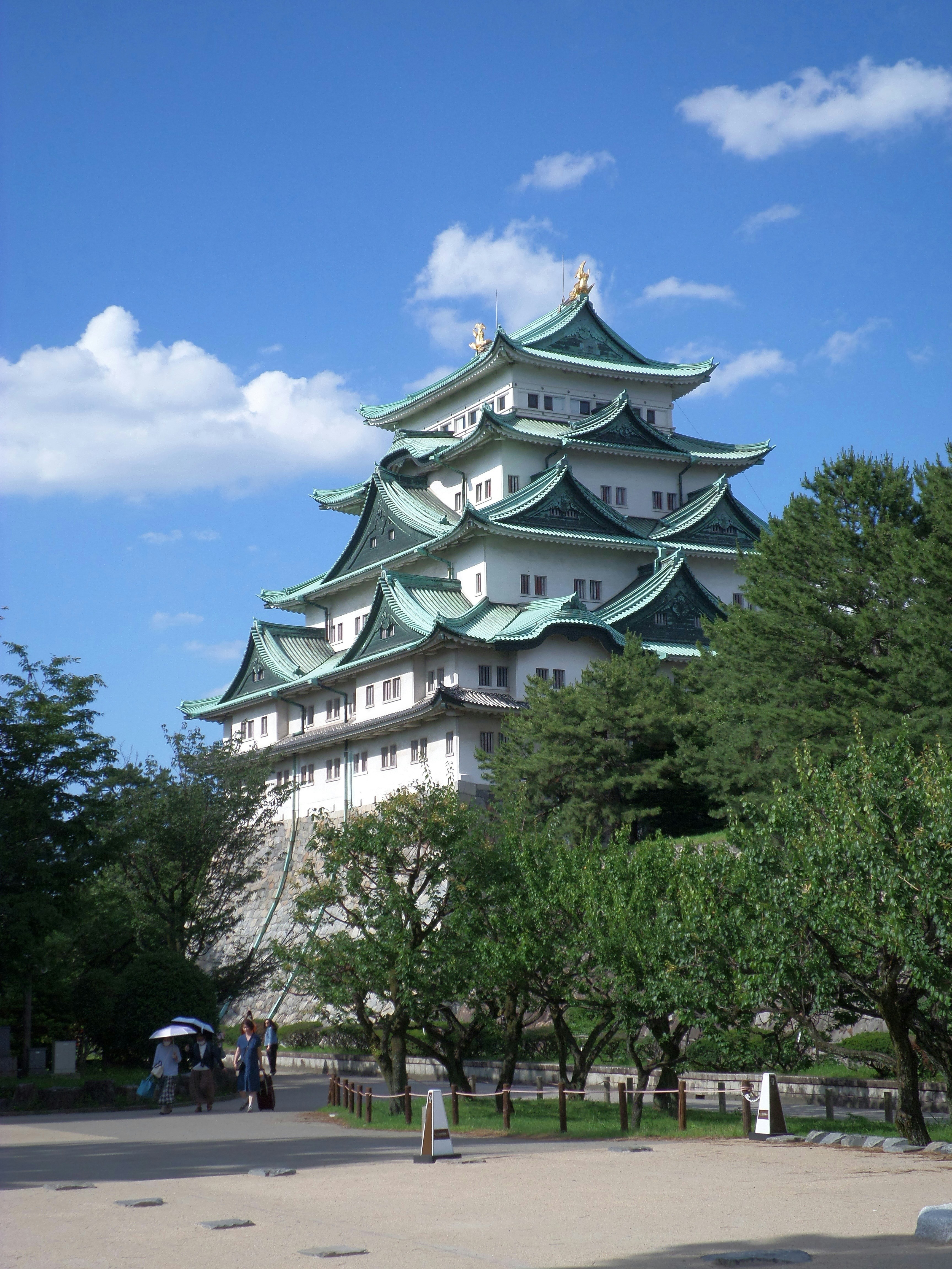 A Courtyard View on the White & Green Pagoda