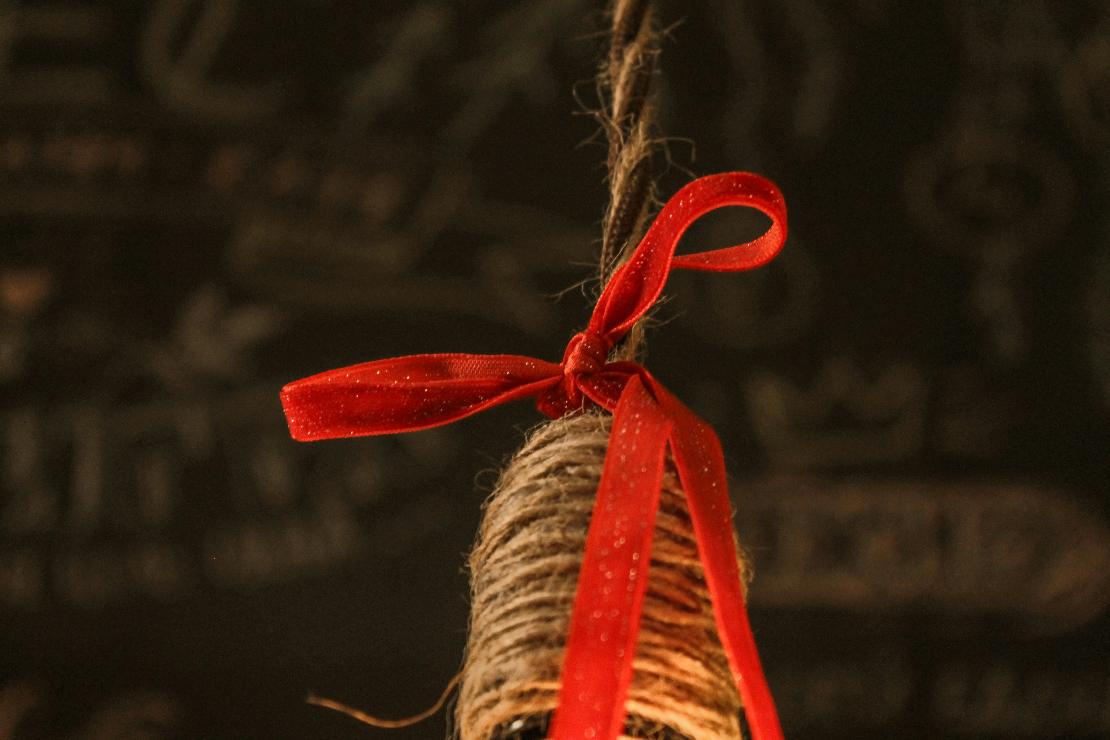 Red Ribbon and Coiled Rope: A Study in Texture and Suspense