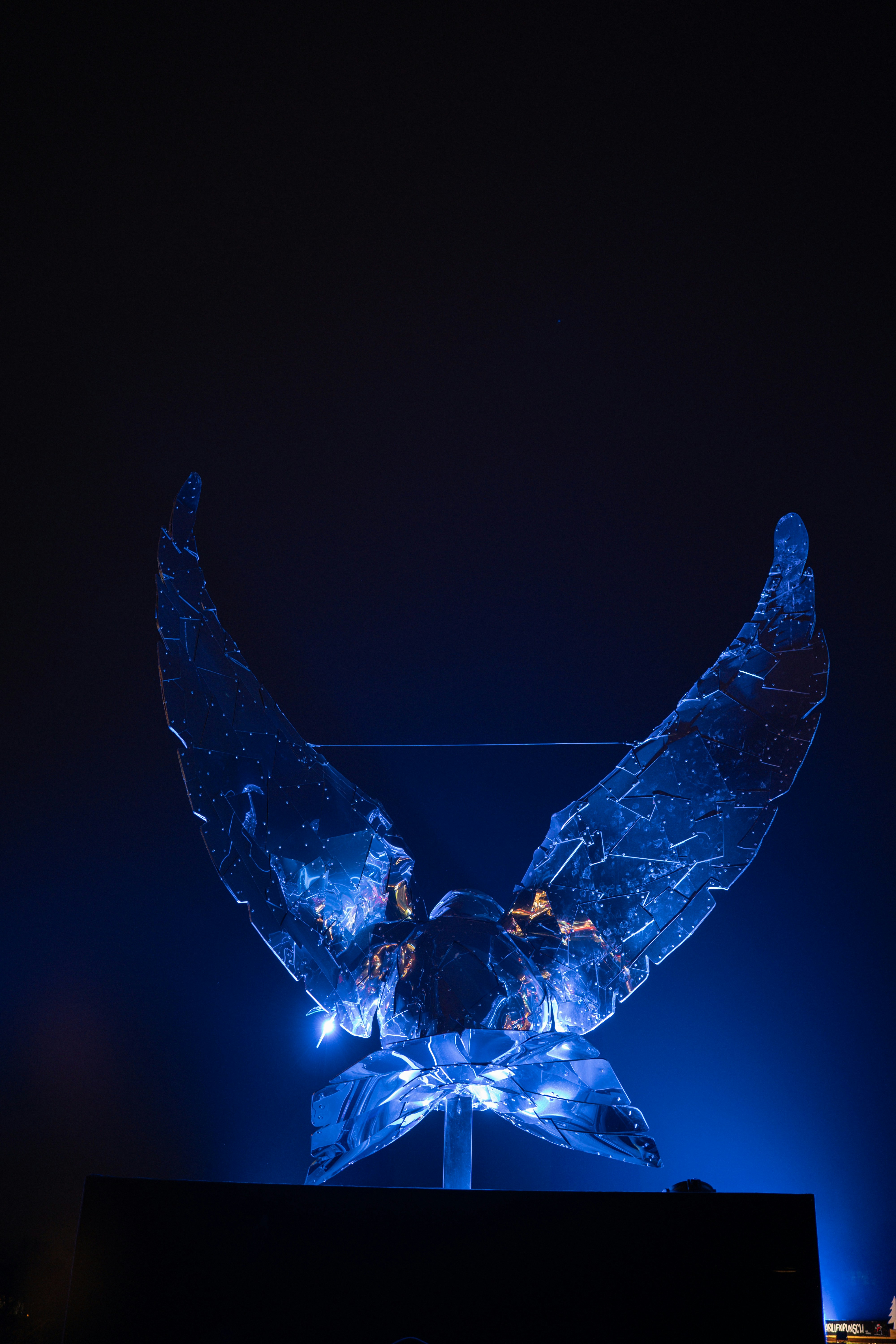 Celestial Wings: A Neon Angel Illumined by Night
