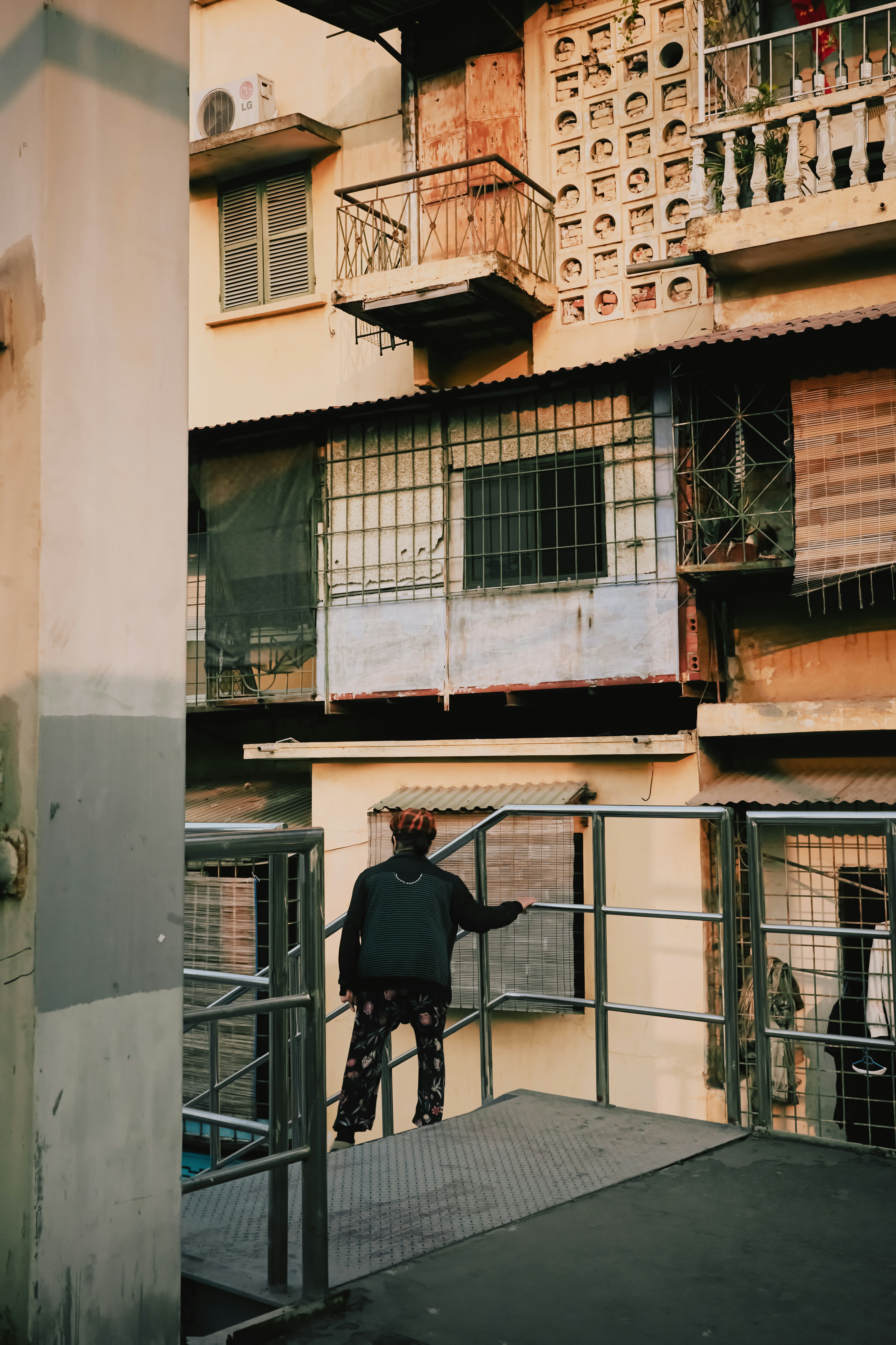 Rooftop Passage: A Quiet Confrontation with Urban Edges