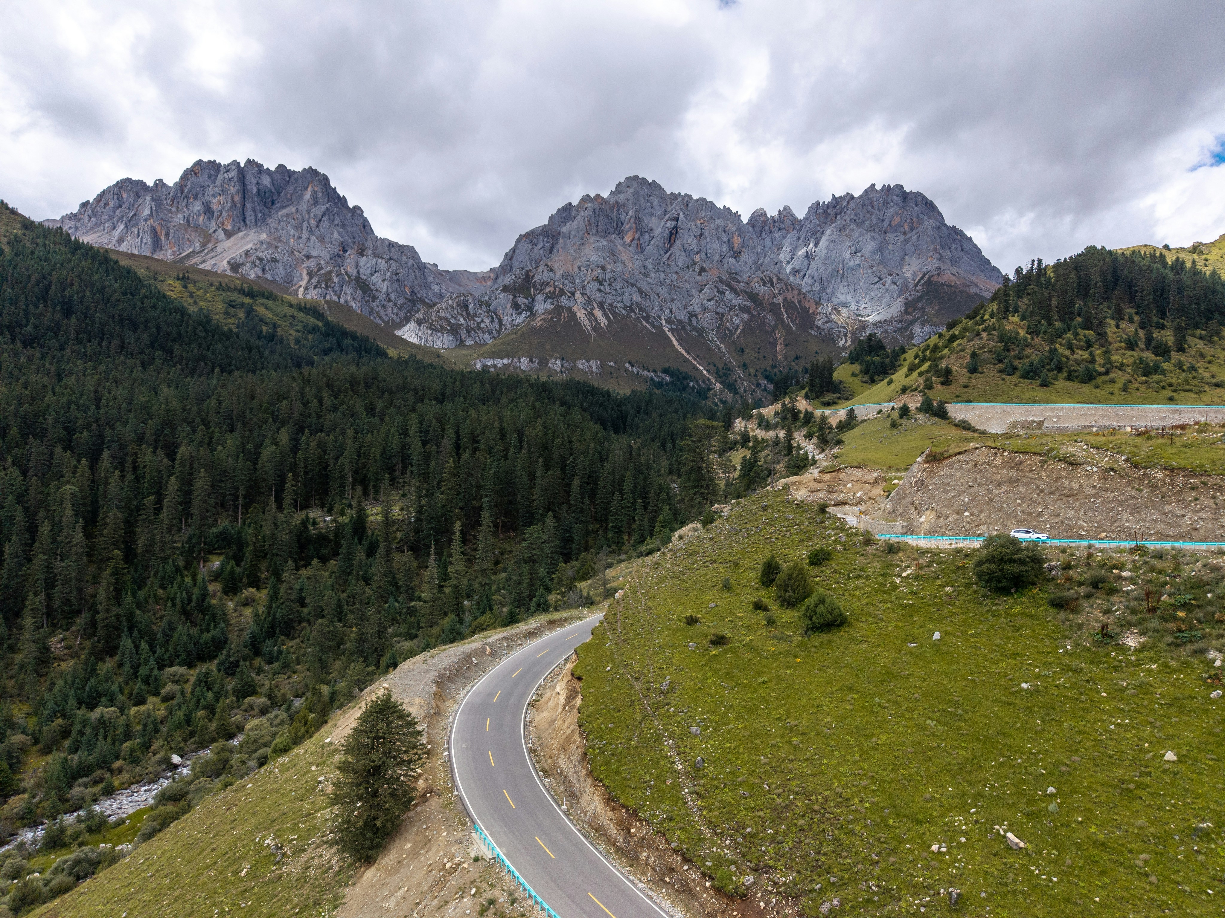 Curving Road to the Basalt Peaks