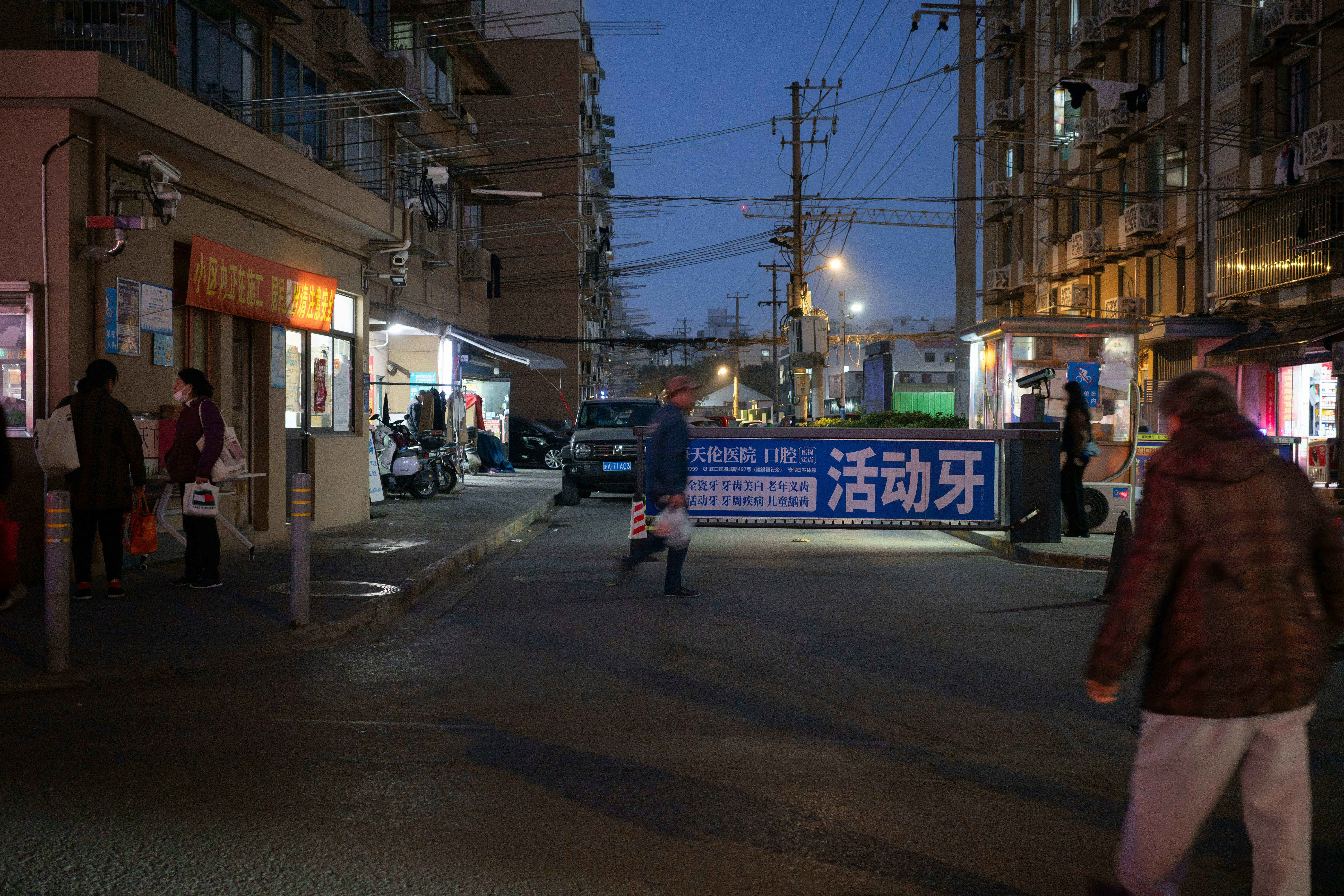 Night Market Corridor under Neon Illumination