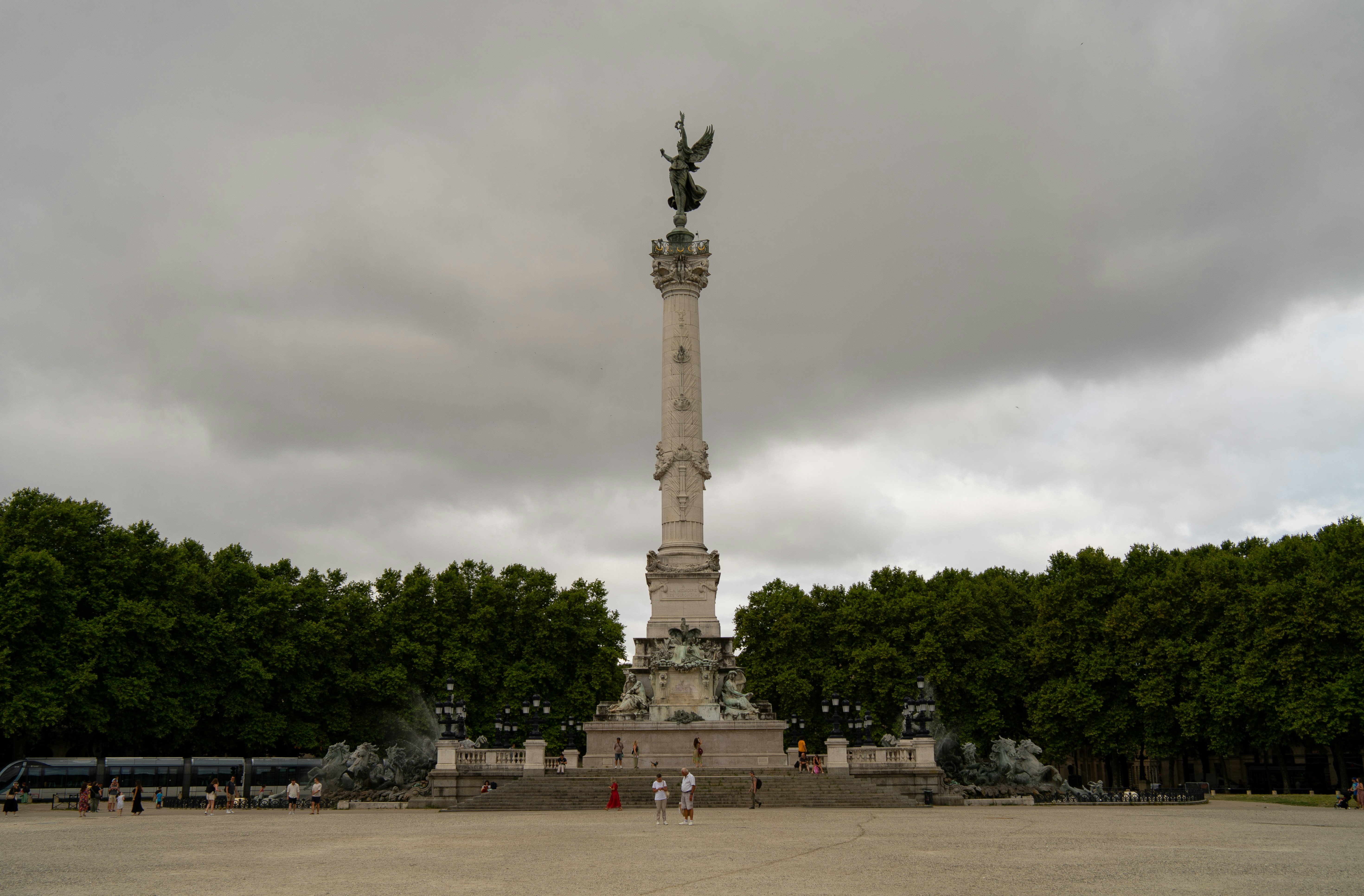 The Monument of Victory Reaching Toward the Stormy Sky