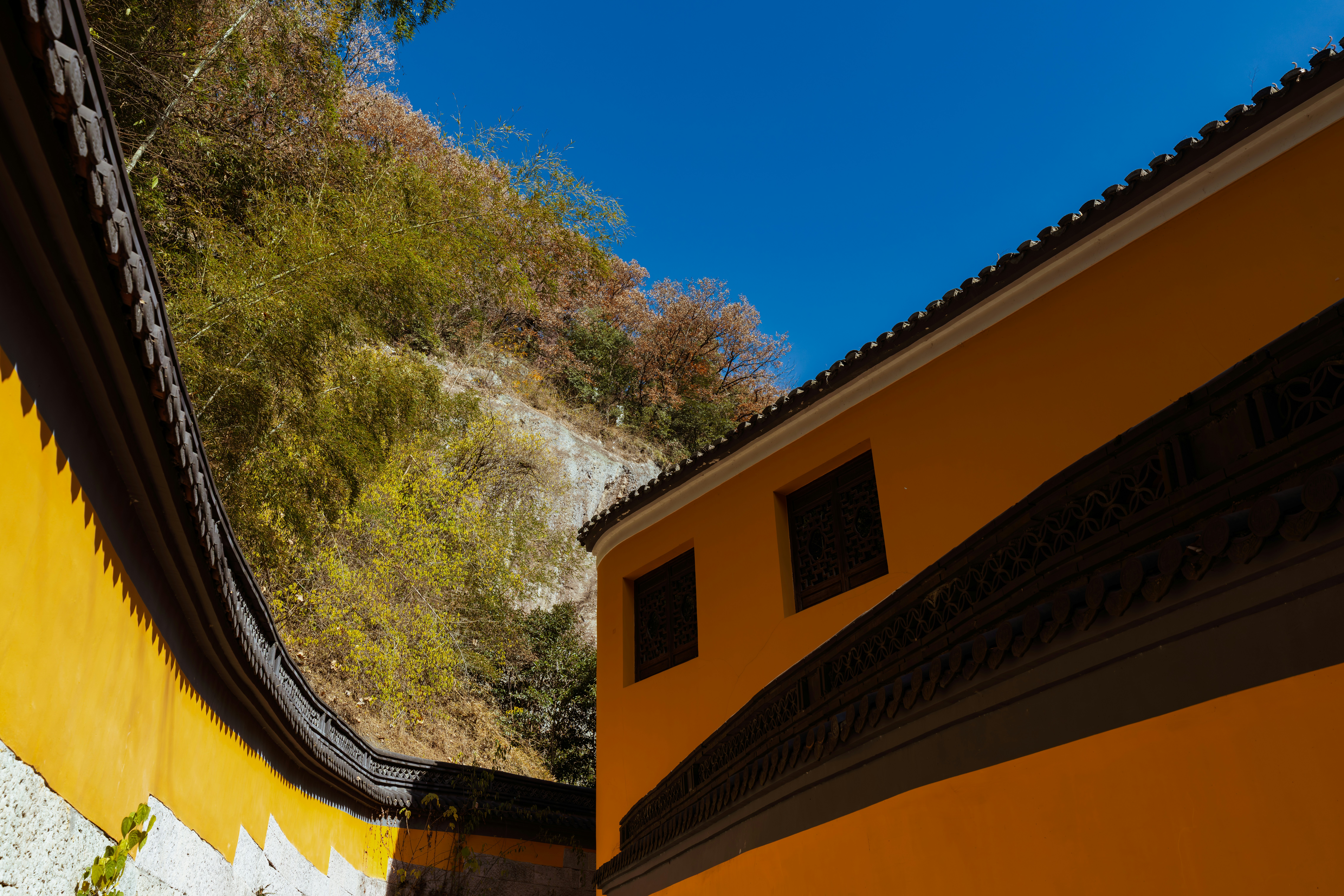 Terracotta Walls Under a Clear Blue Sky