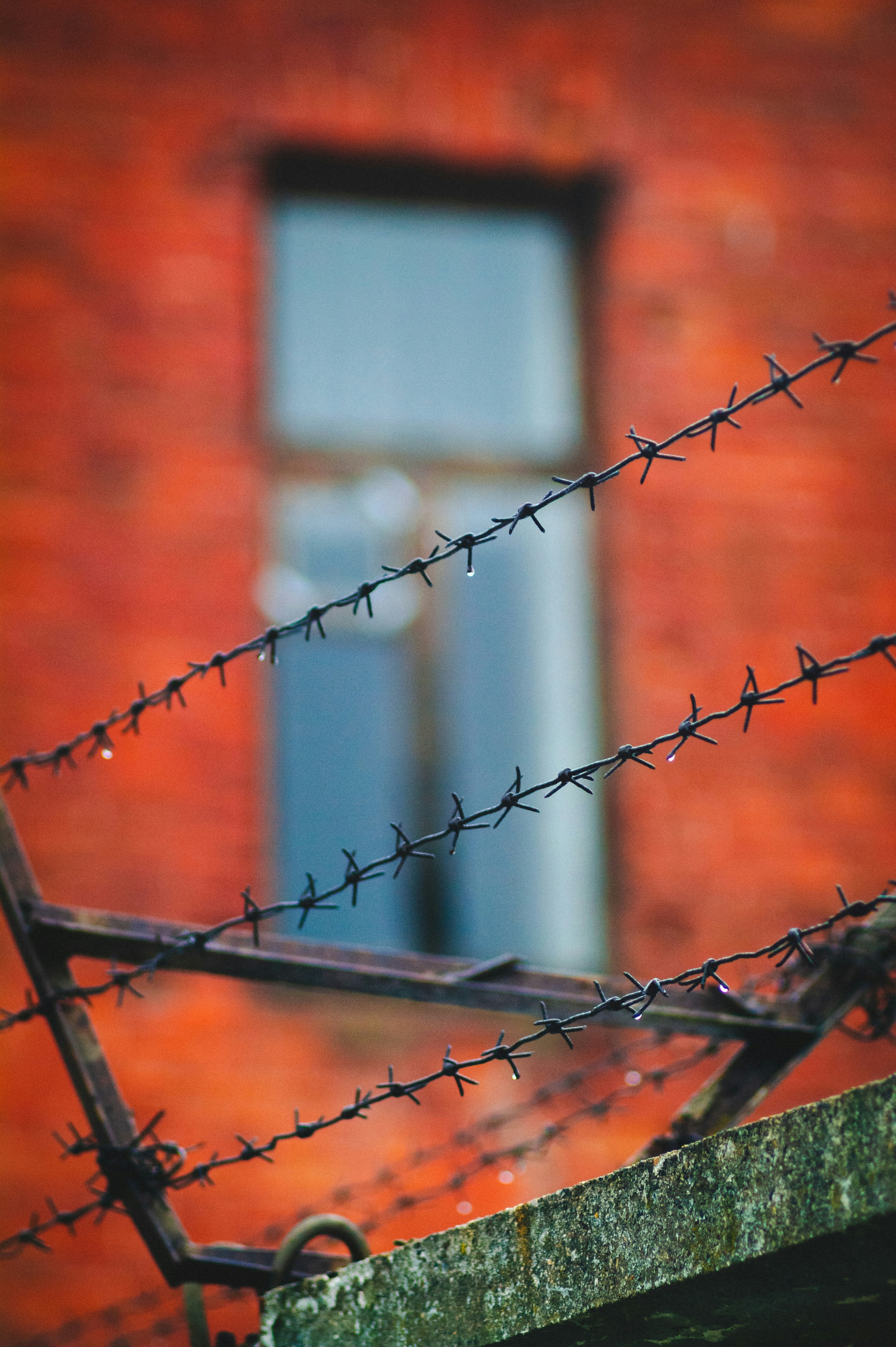 Clôture barbelée devant un bâtiment en briques. photo – Image gratuite ...