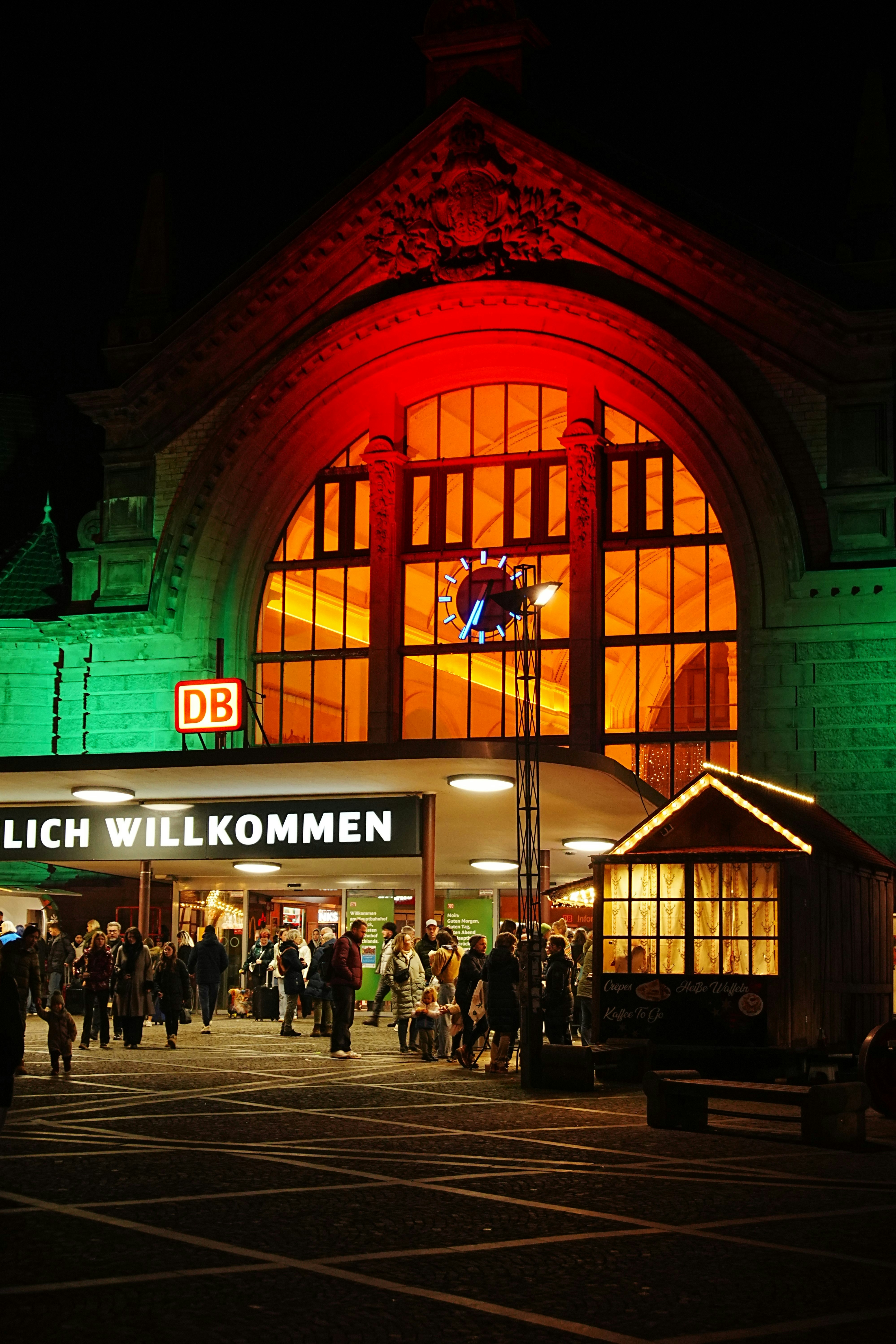 Night Ferrying of Welcome: A Glowing Station Arrives at the City Hall