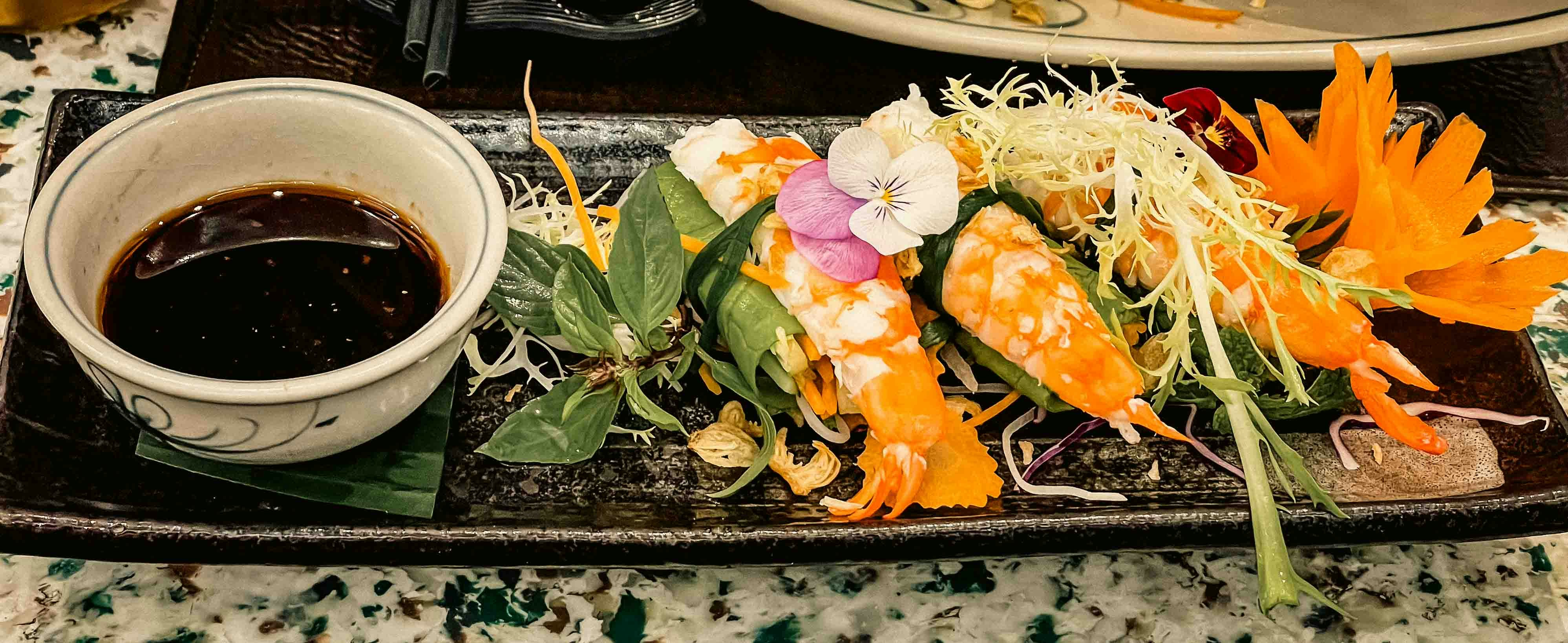 Shrimp Nigiri Symphony on a Dimensional Plate