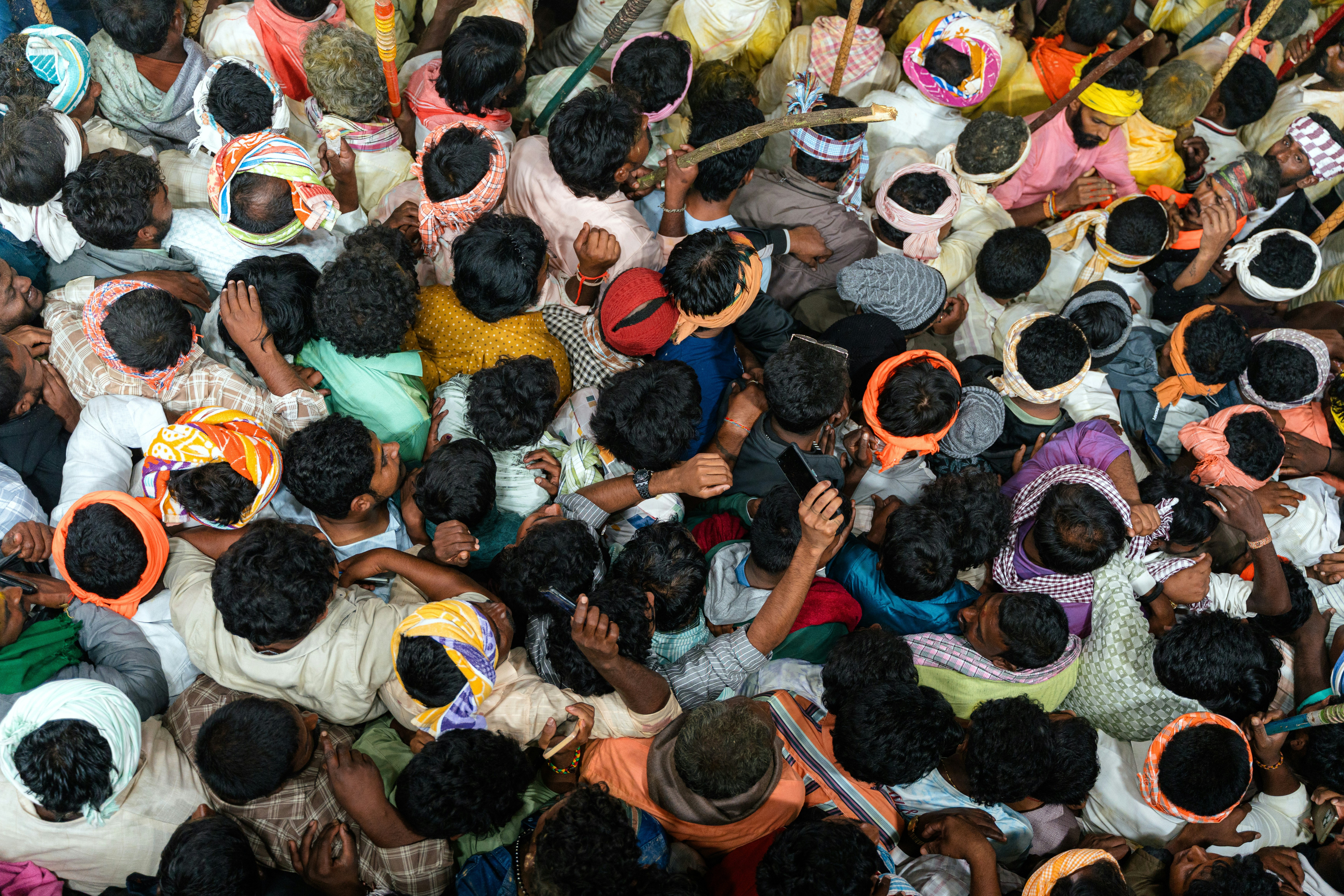 Indian crowd during an indian festival