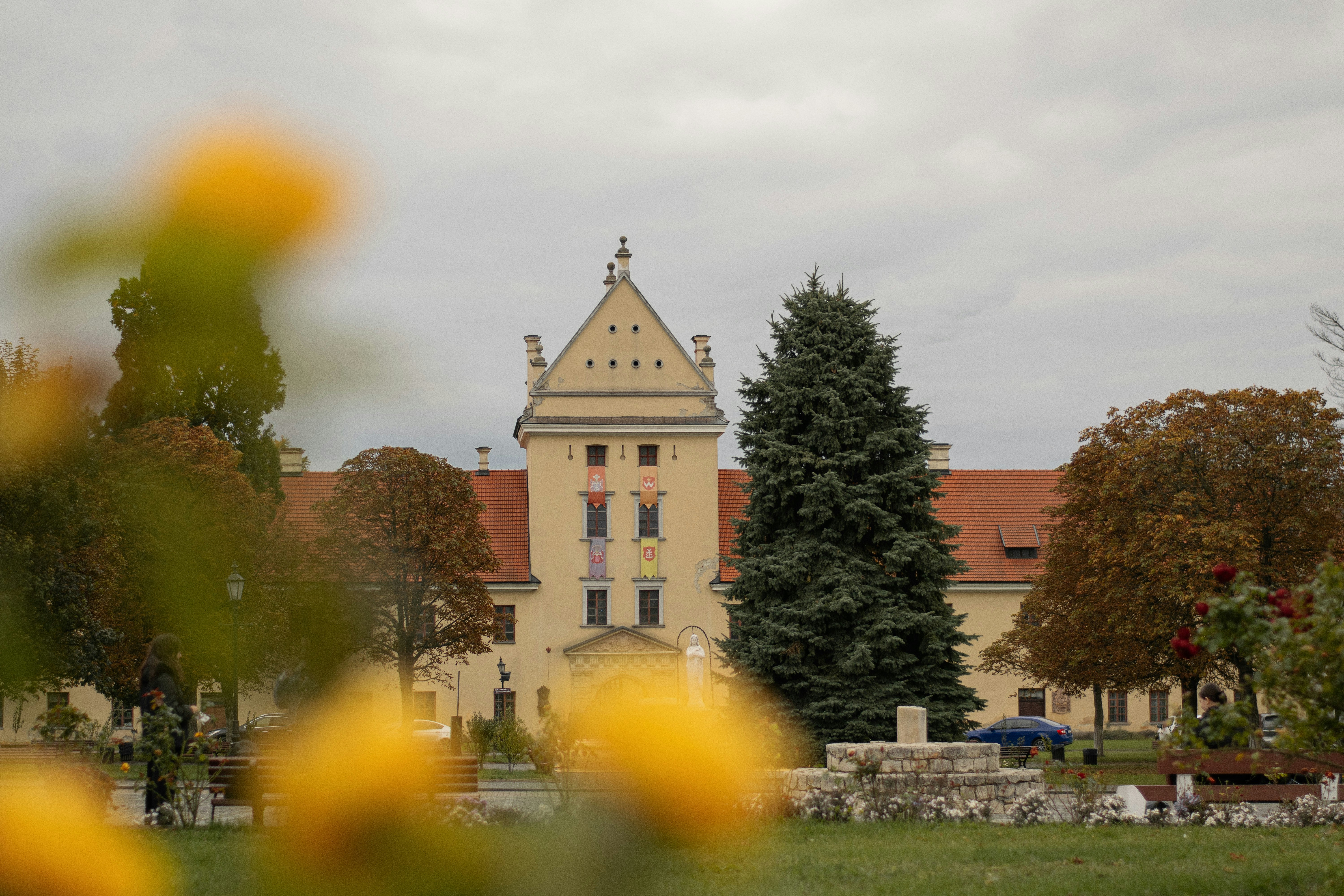 Castle Facade in a Quiet Park: A Summer Vista