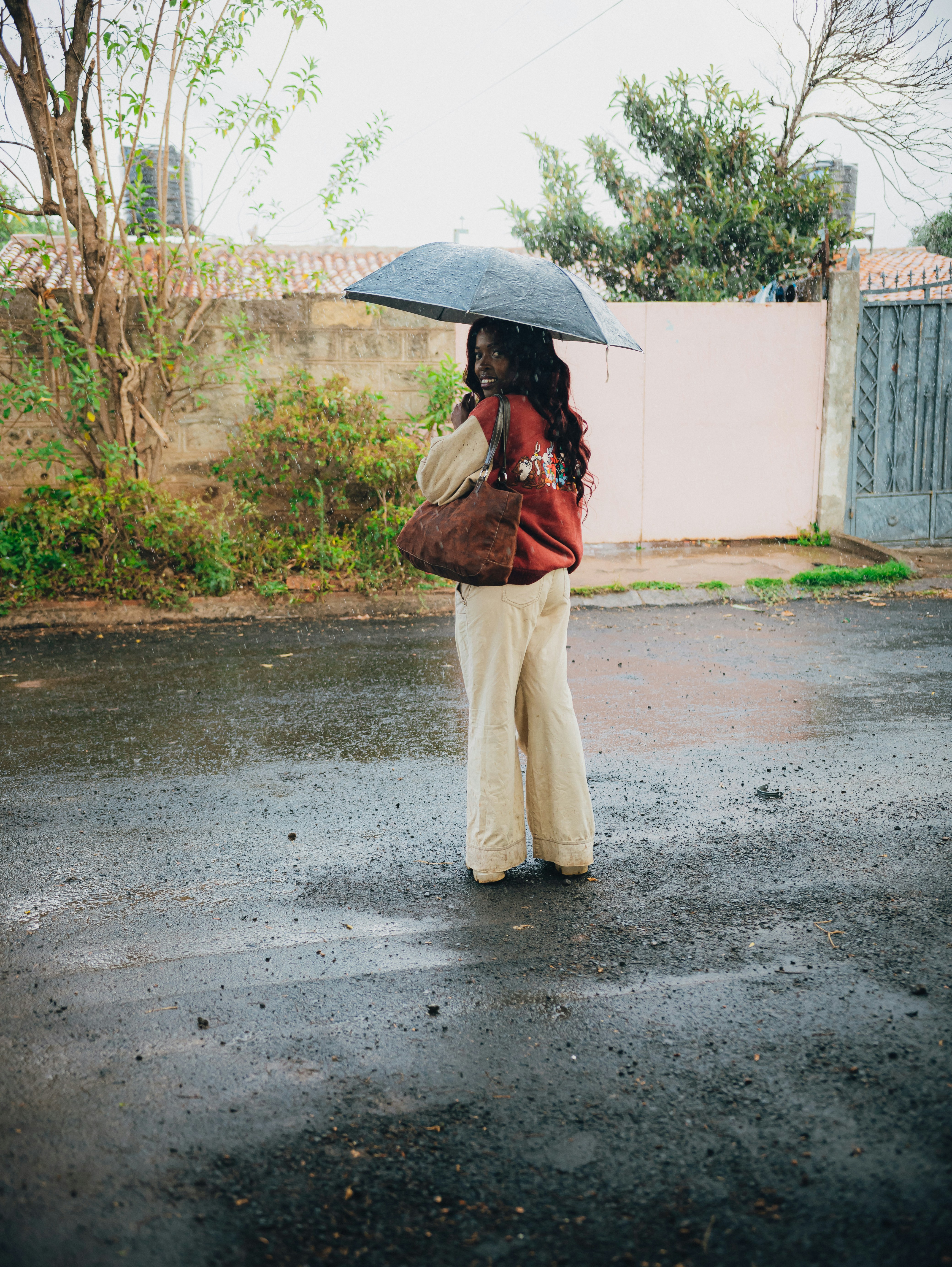 Umbrella in the Rain: A Quiet Portrait on the Wet Street