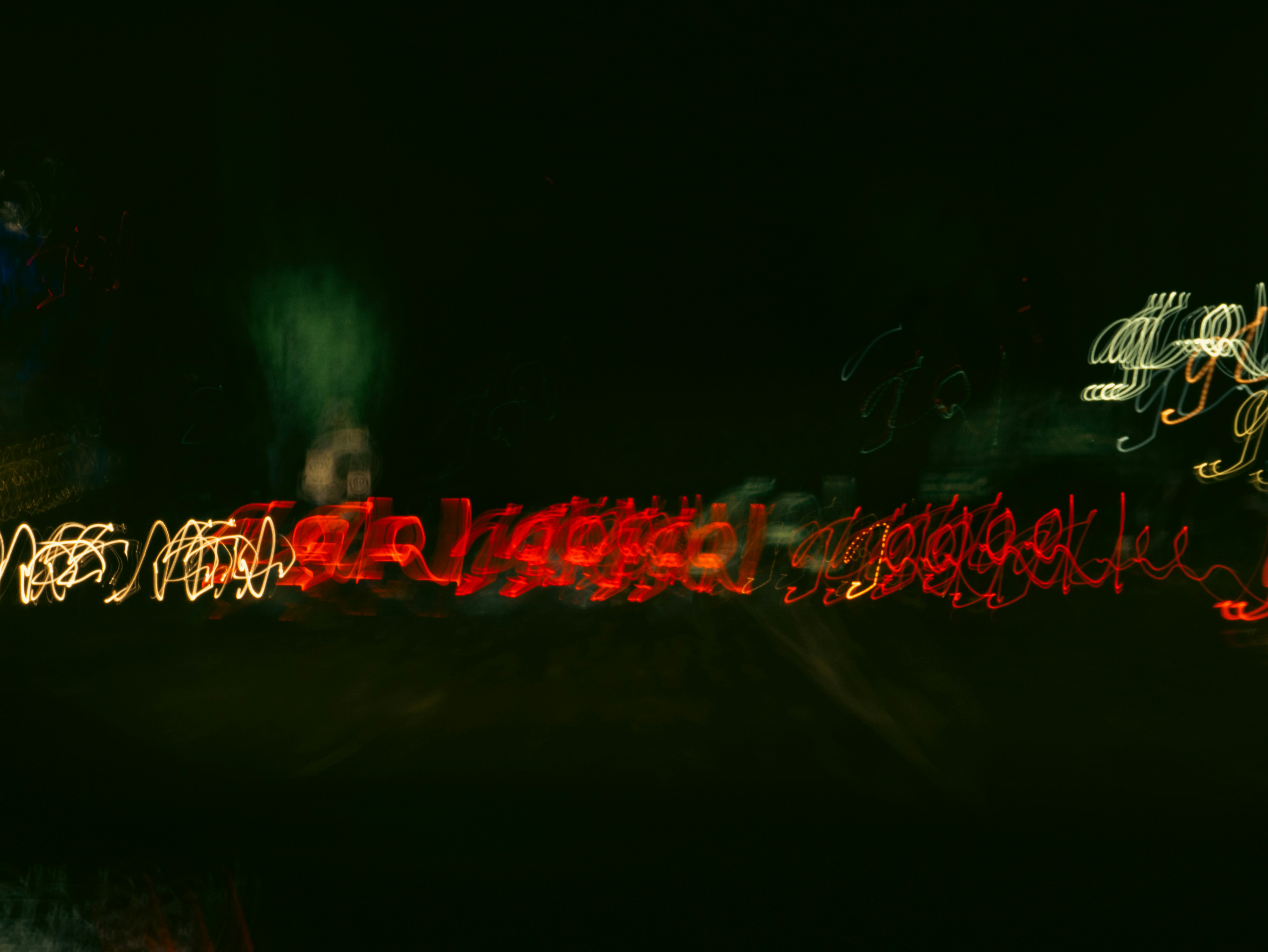 Neon Ribbons in the Night: A Ghostly Road Corridor