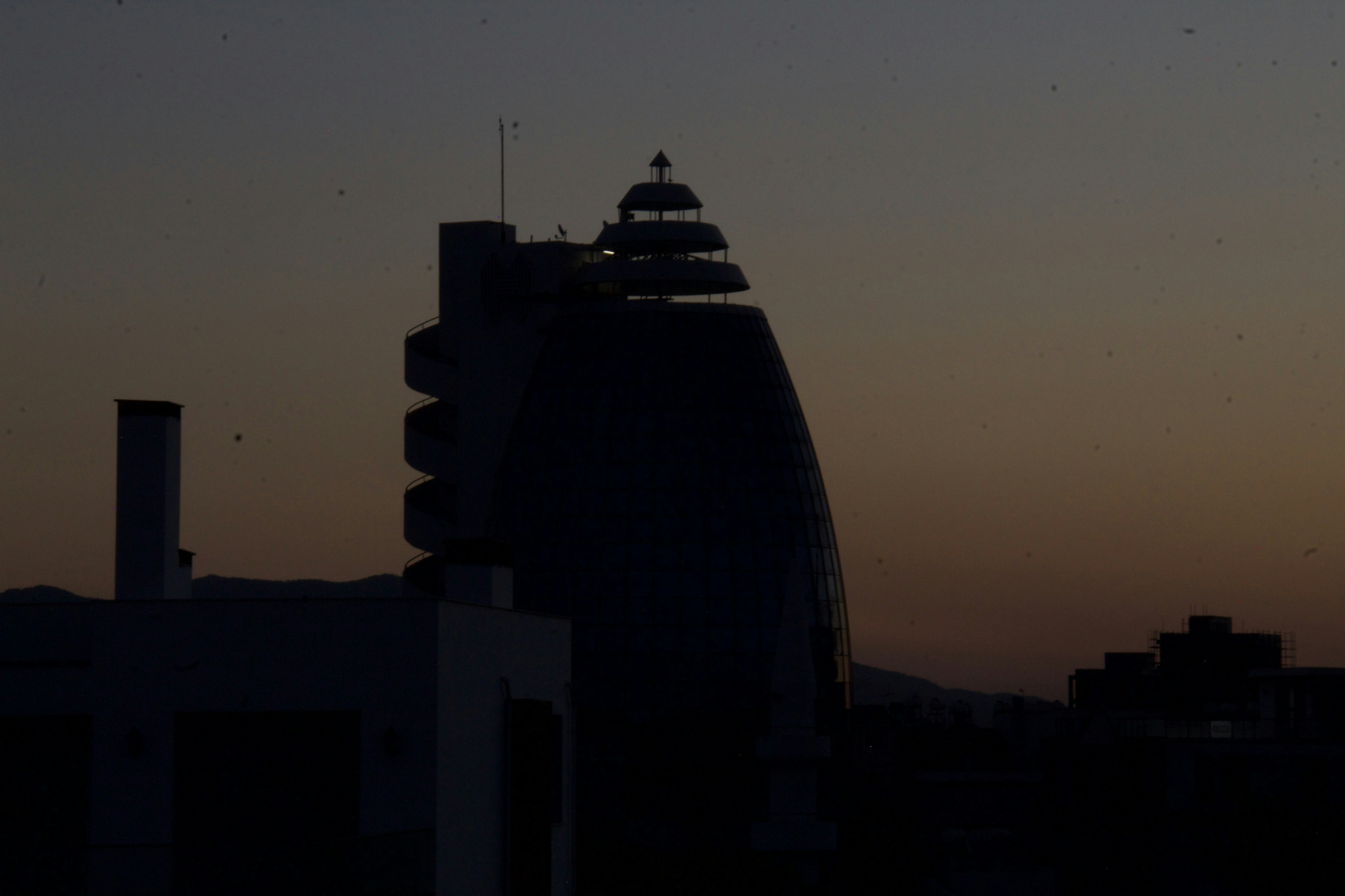 Twilight Silhouette: The Tower in Quiet Dusk