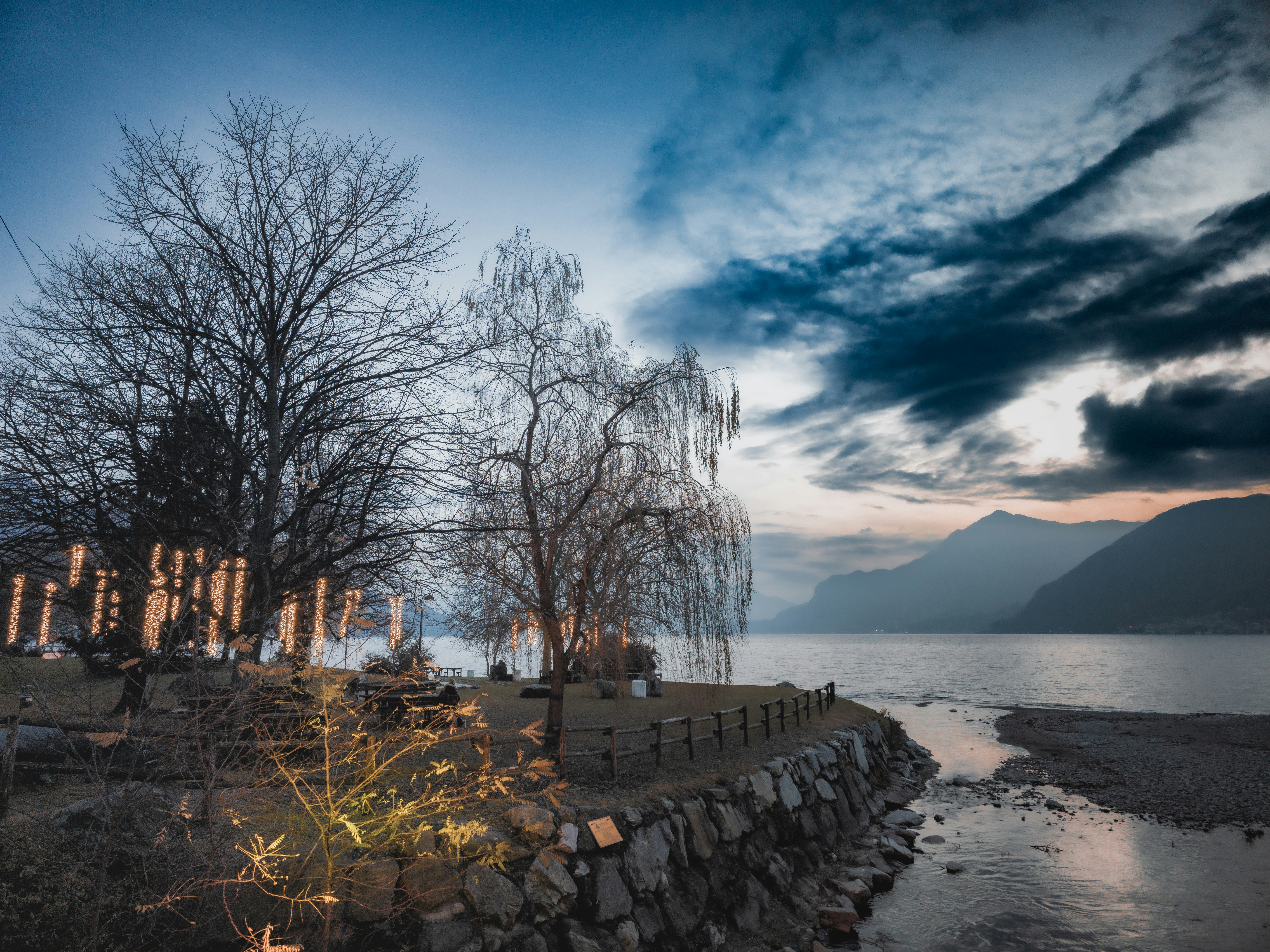 Twilight Promenade by the Lake