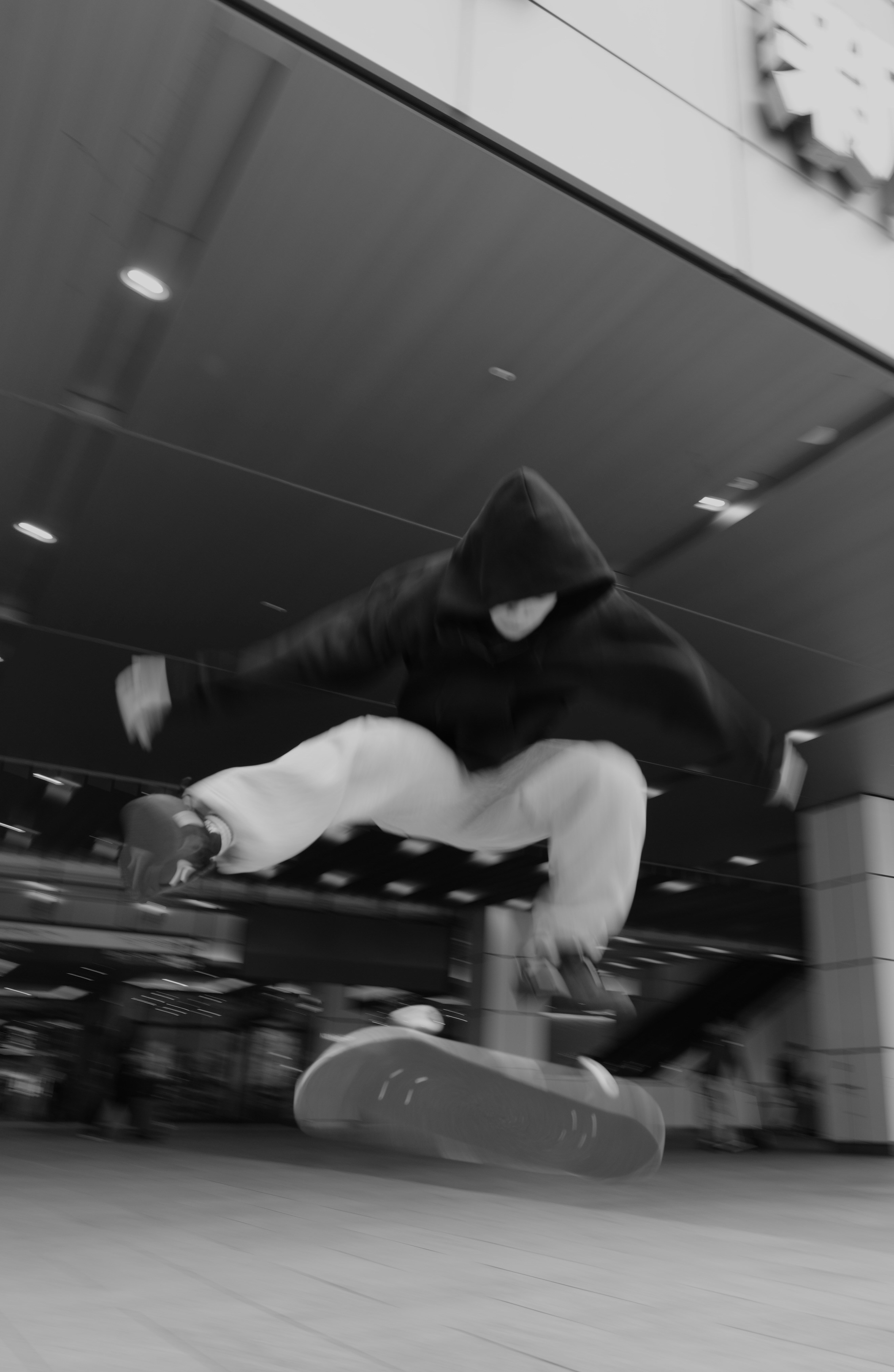 Midair Trick: A Hoodie Skater Defies Gravity