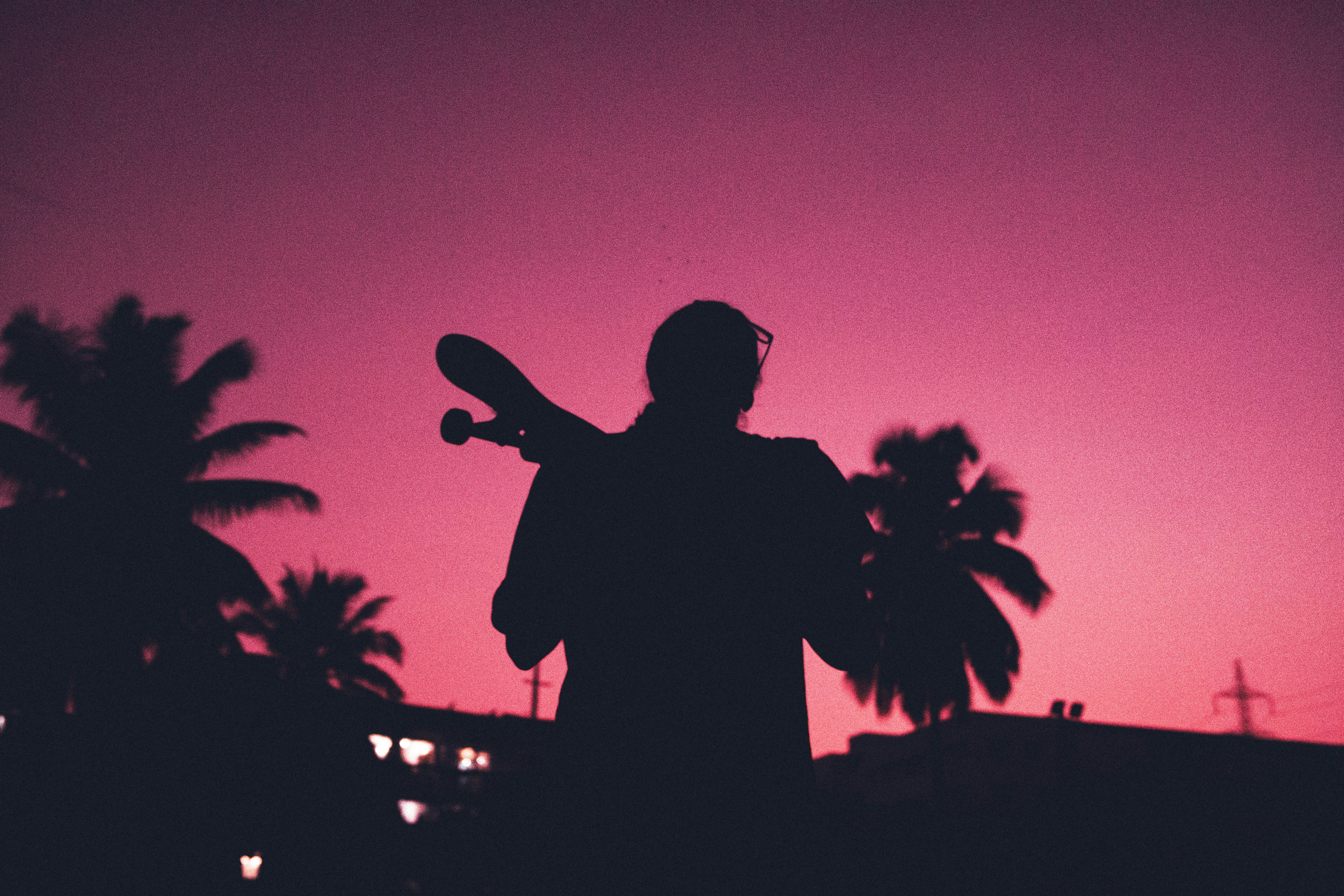 Silhouette with a Lens Whisper at Sunset
