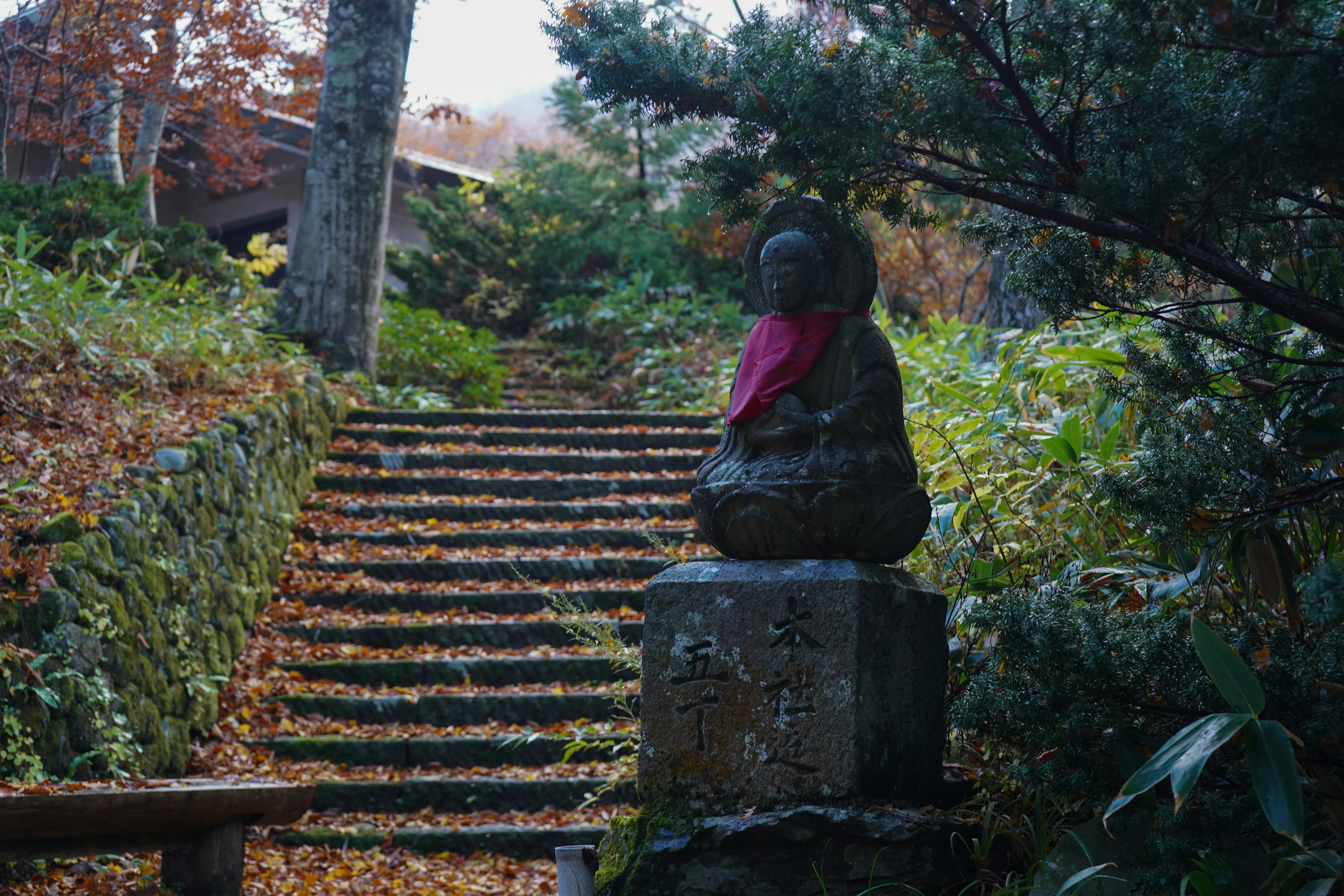 Stone Buddha at Autumn Steps