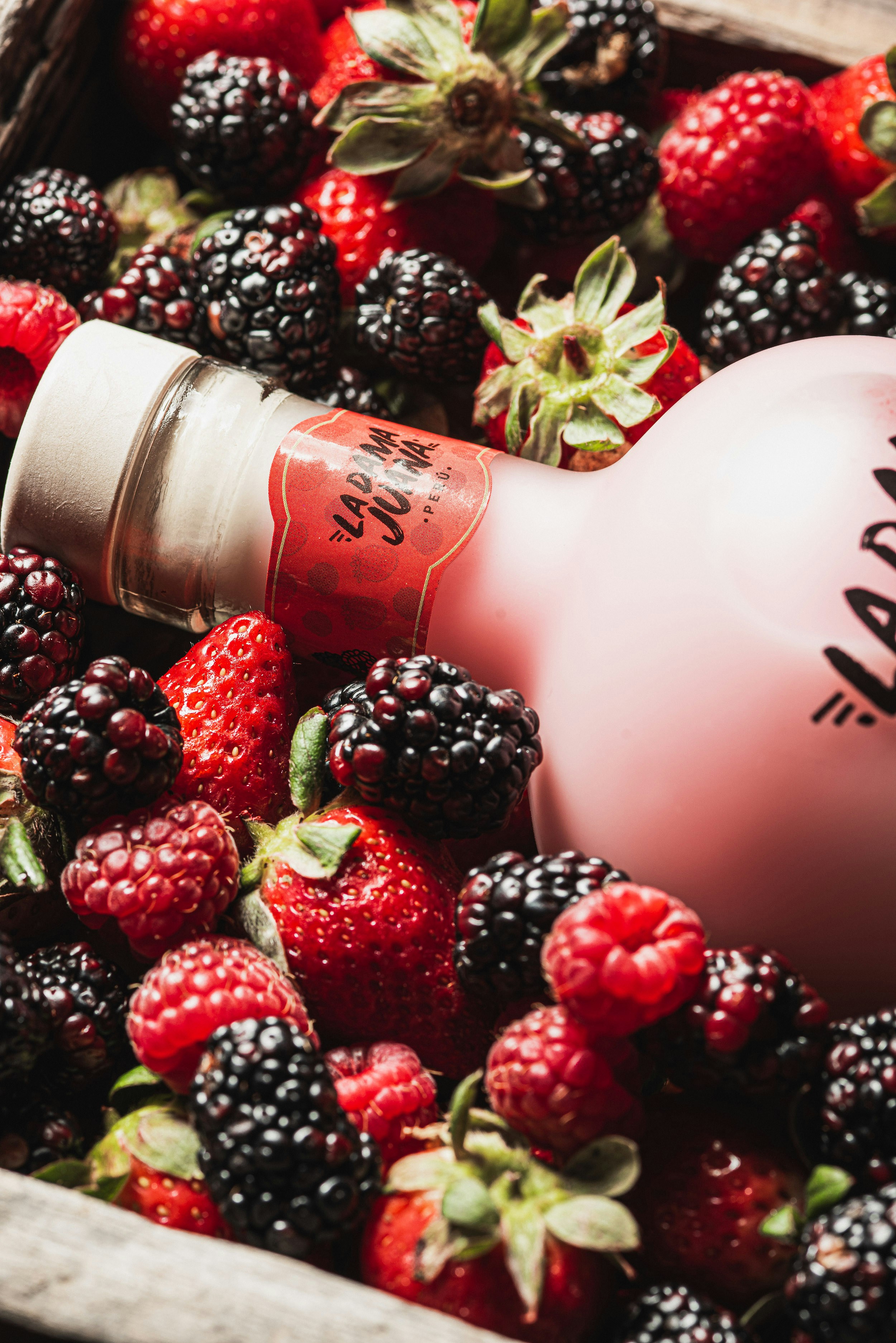 Blushing Bubbles Among Berry Bounty