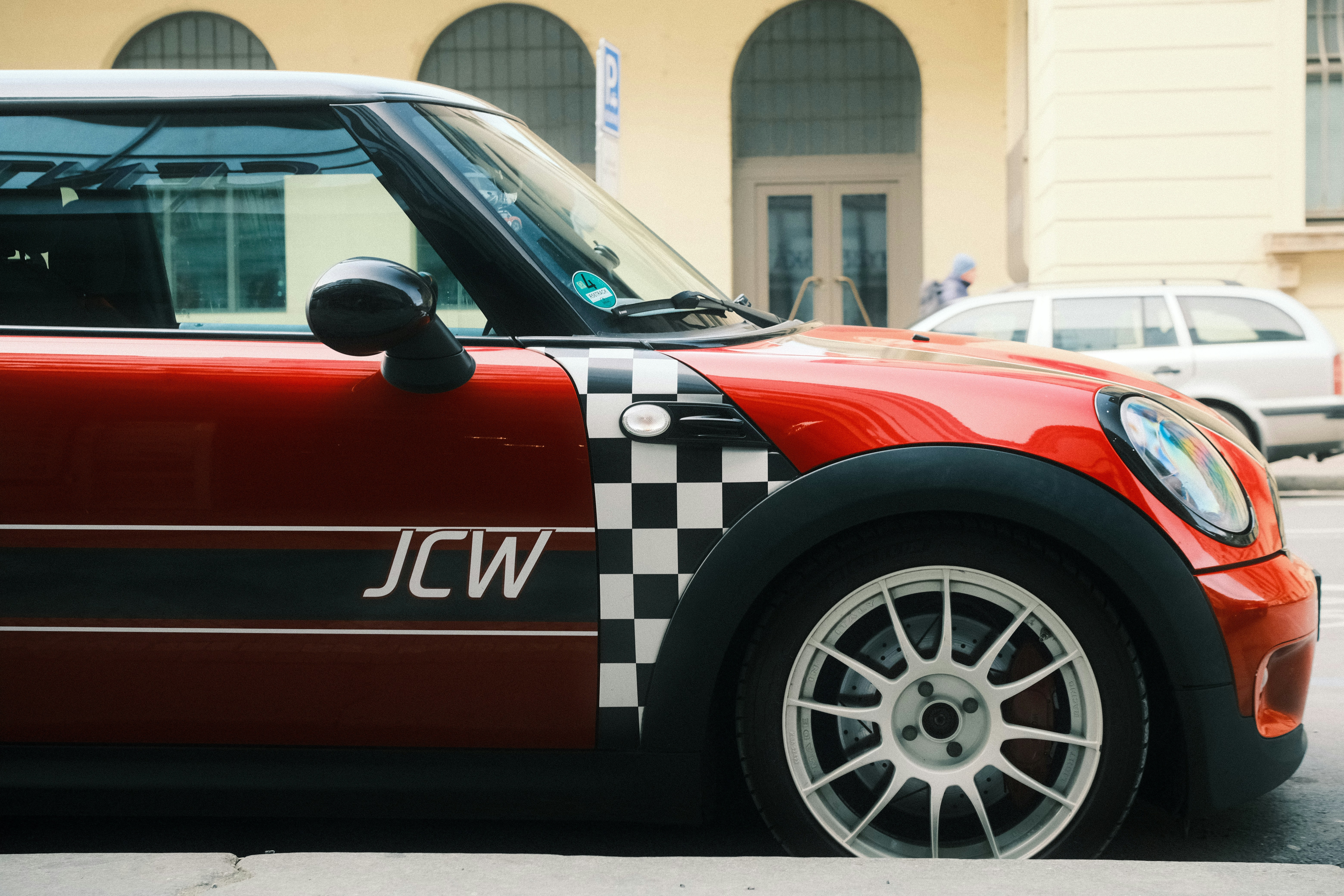 JCW Racing Lines: A Close-Up of a Mini Cooper in Motion