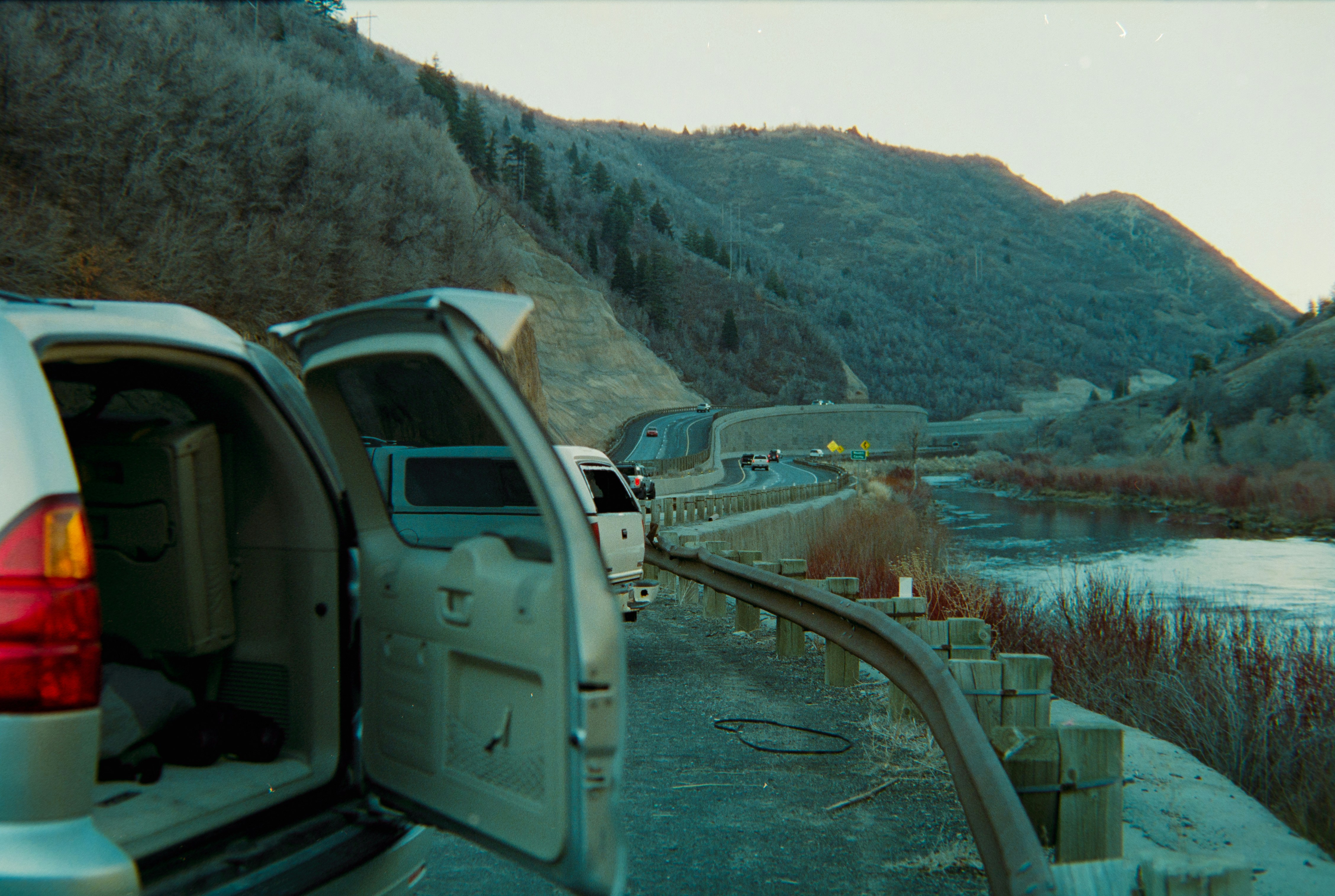 Open Road at the Edge of the River Bend